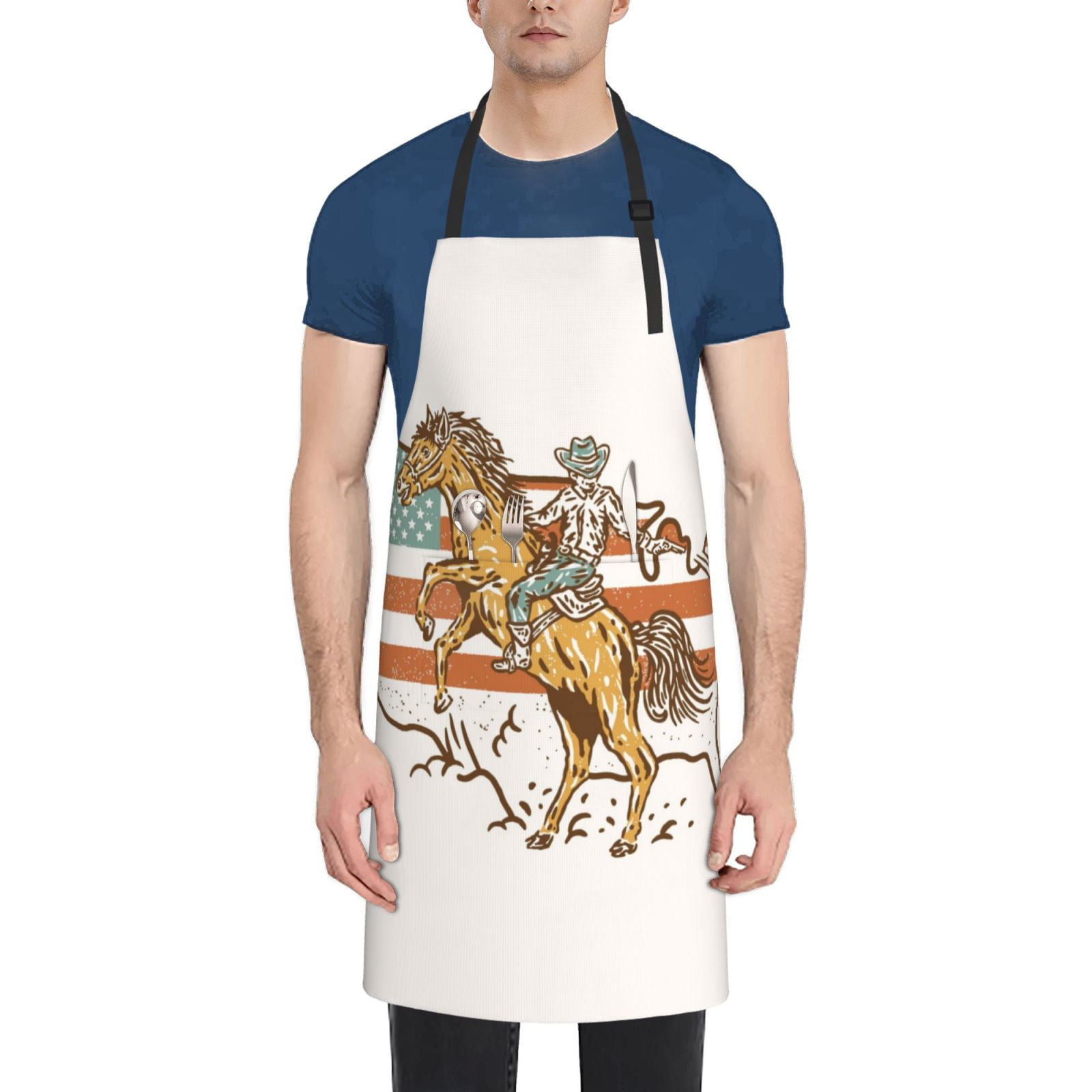 Bingfone Vintage Wild West Cowboy Apron Gifts For Men, Women ...