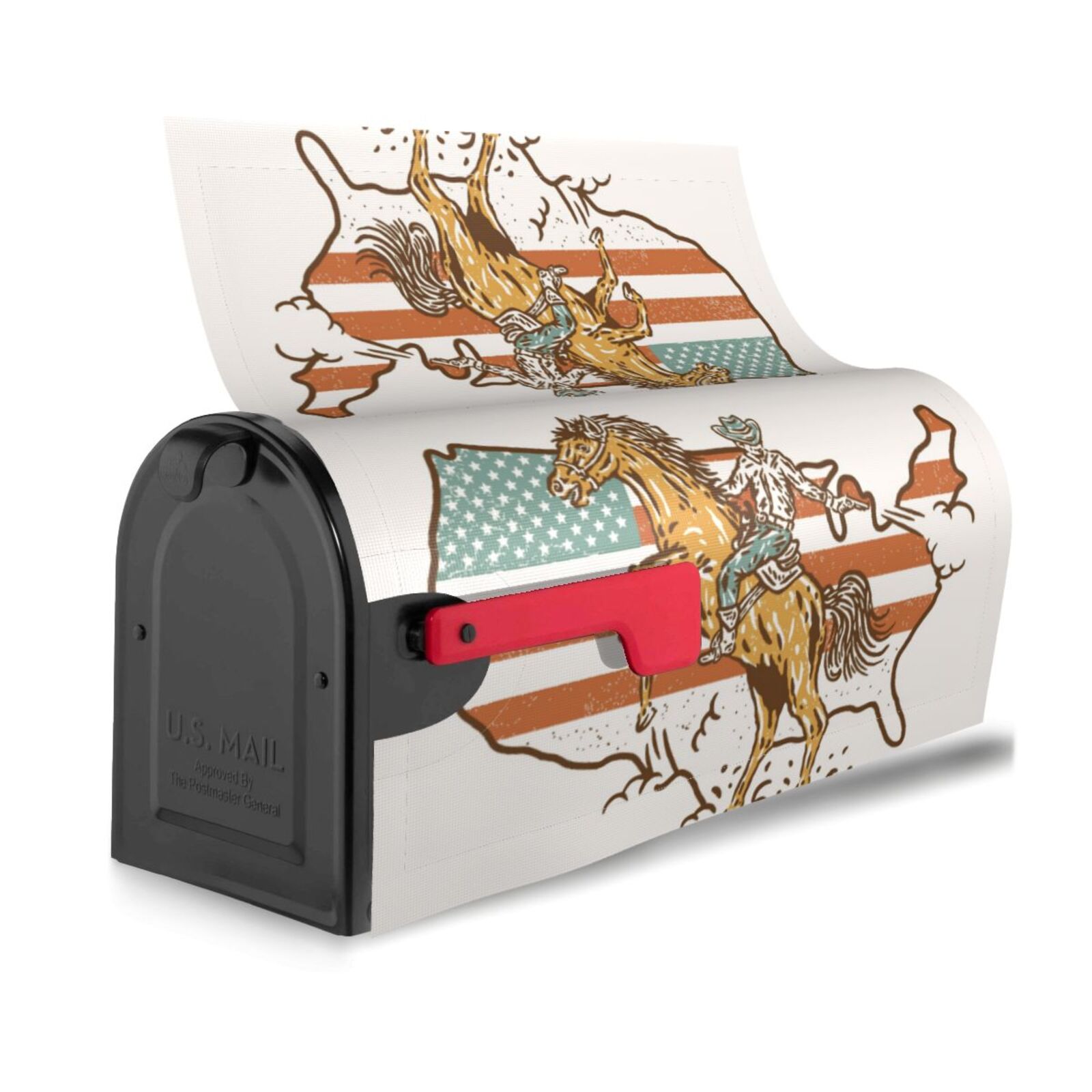 Bingfone Vintage Wild West Cowboy Magnetic Mailbox Cover Standard Size ...