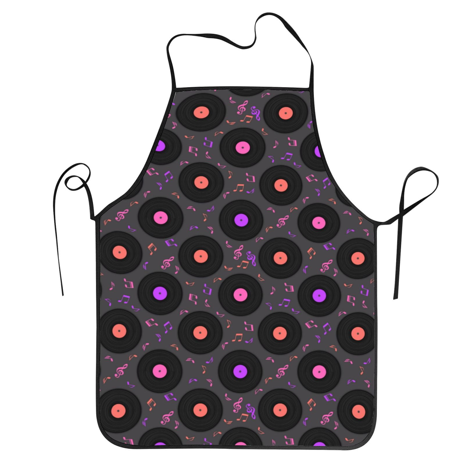 Bingfone Vinyl Records Musical Notes for Tie-up Apron, Unisex ...