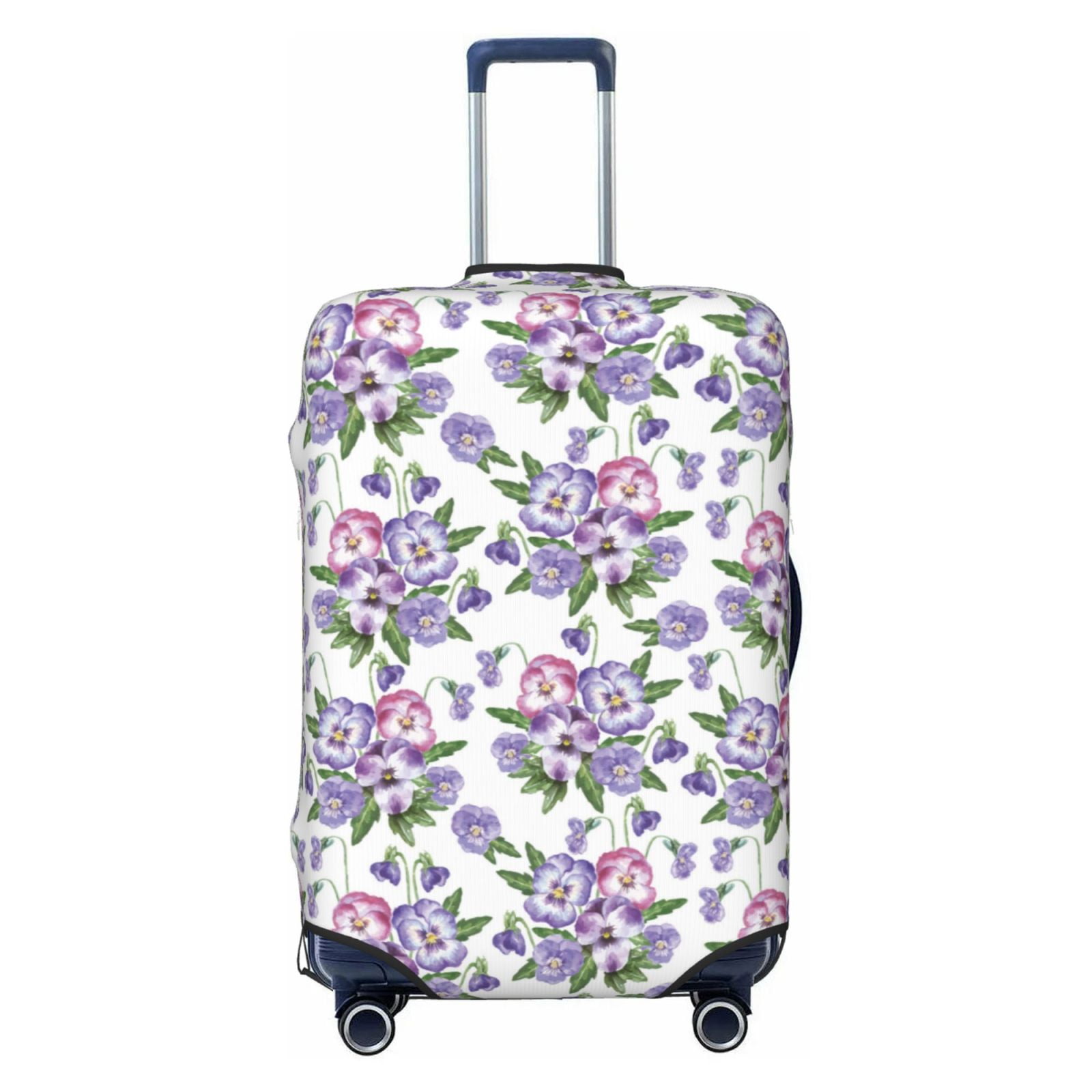 Bingfone Violets Flowers Luggage Cover Washable Suitcase Cover ...
