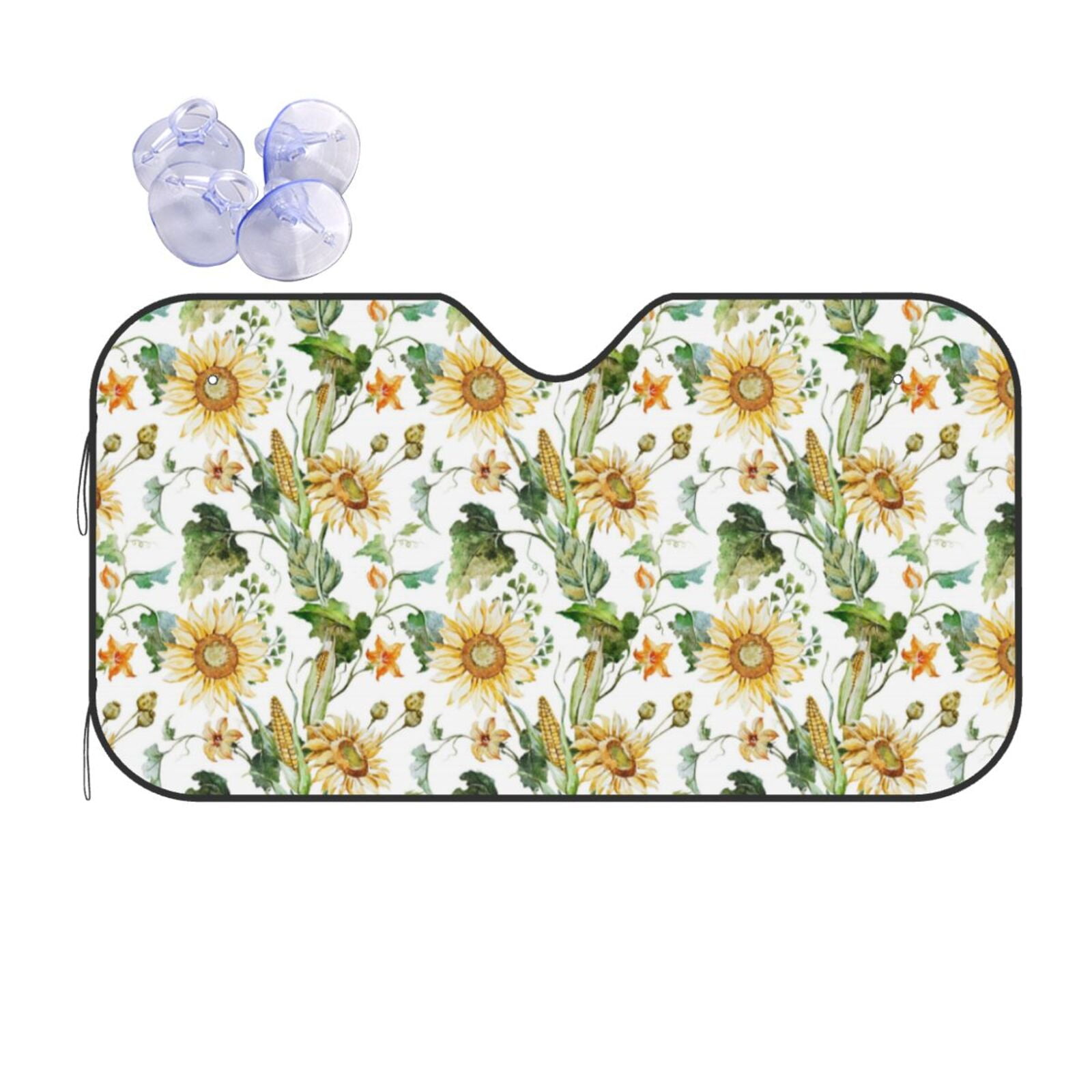 Bingfone Watercolor Bright Sunflowers Car Windshield Sun Shade ...