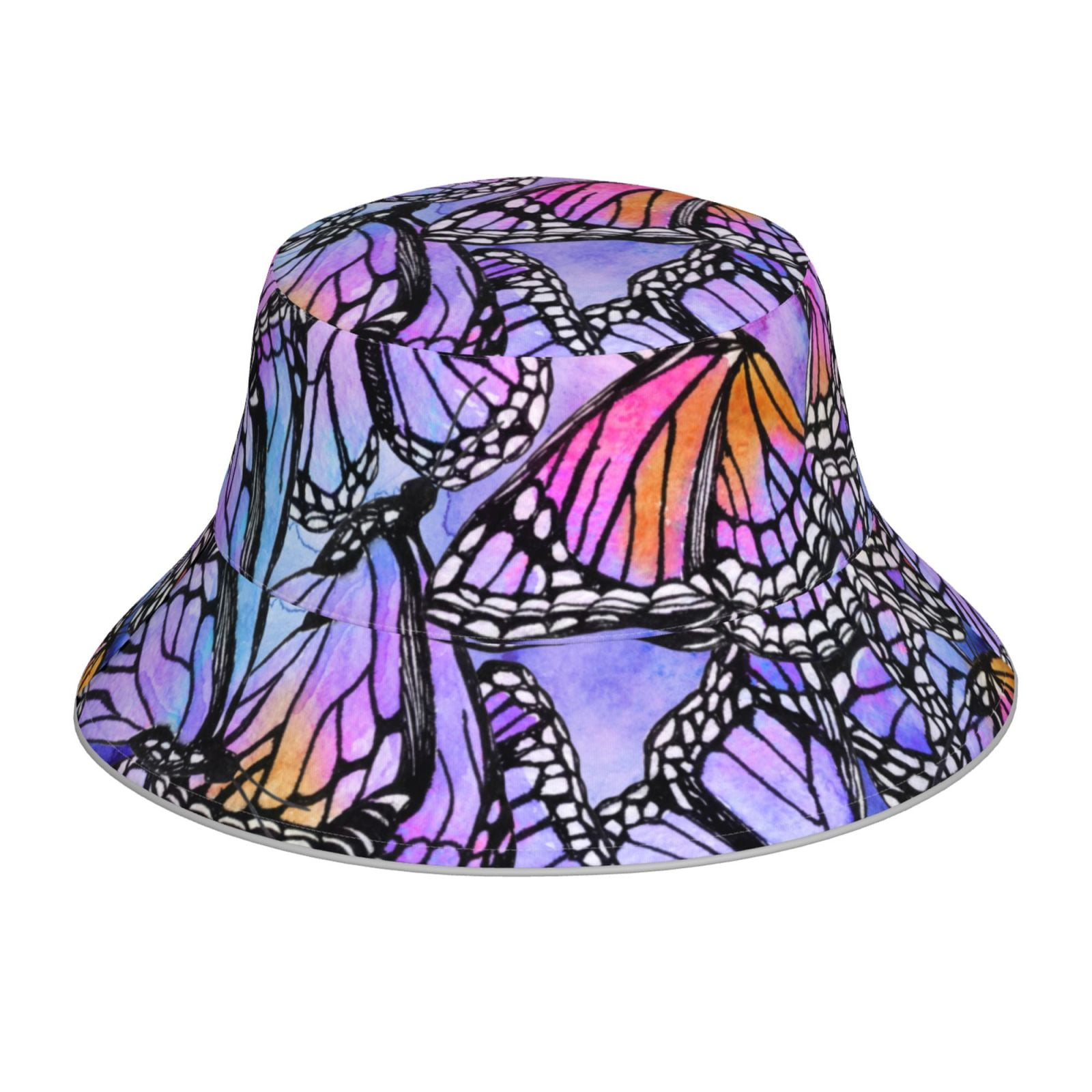 Bingfone Watercolor Butterflies Bucket Hat For Men Women,Packable ...