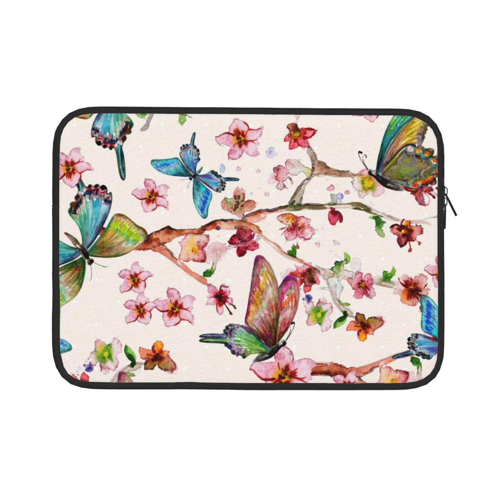 Bingfone Watercolor Floral With Butterflies Laptop Sleeve Case 13 Inch ...