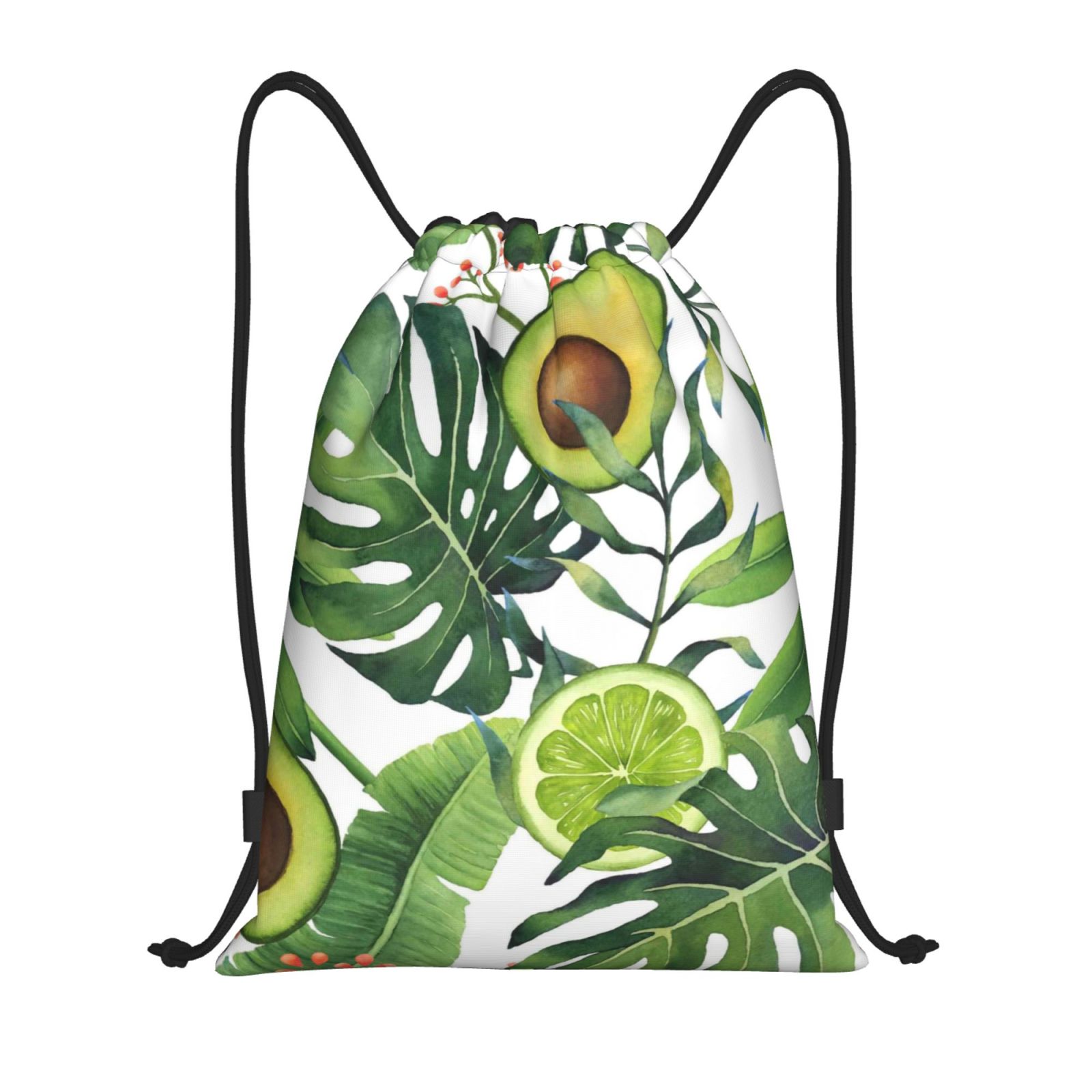 Bingfone Watercolor Green Tropical Drawstrings Backpacks Bags For Men ...