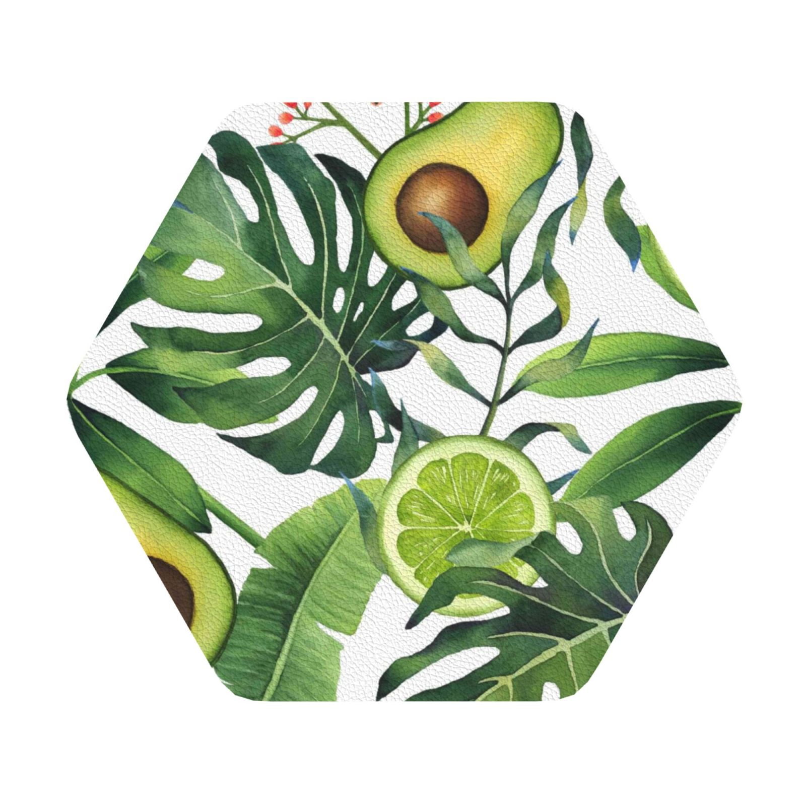 Bingfone Watercolor Green Tropical Personalized Coaster Set 4 For ...