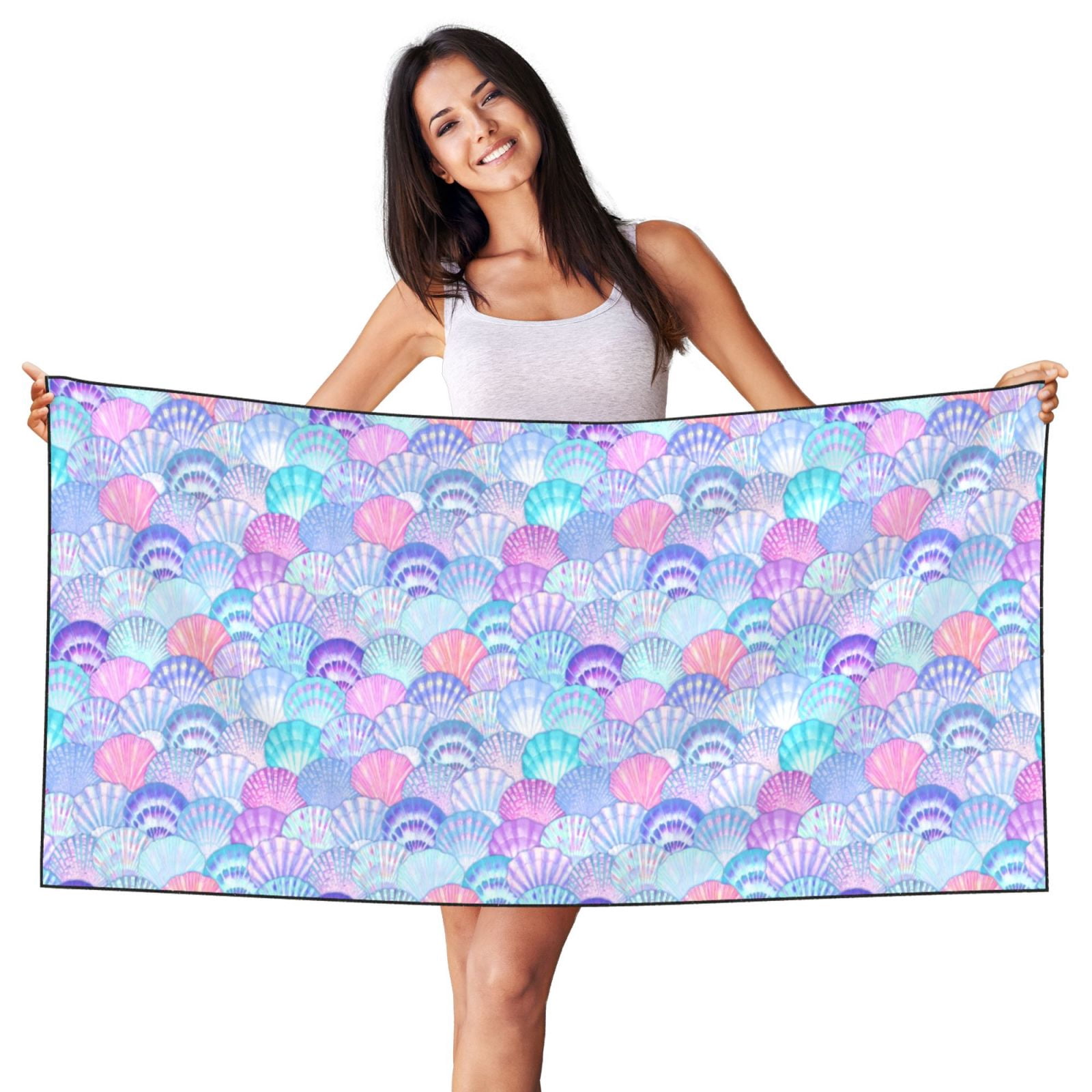 Bingfone Watercolor Sea Shells 1 Oversized 27.7x55 Inches Beach Towel ...