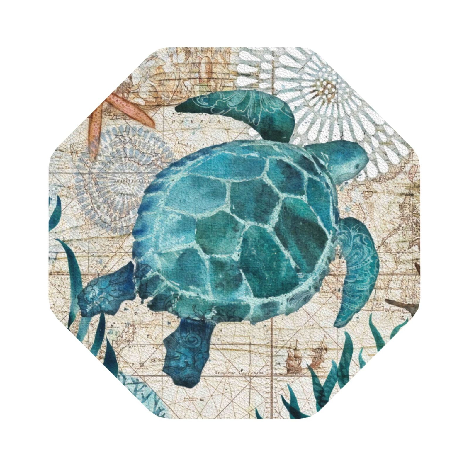 Bingfone Watercolor Sea Turtle Personalized Coaster Set 4 For Drinks ...