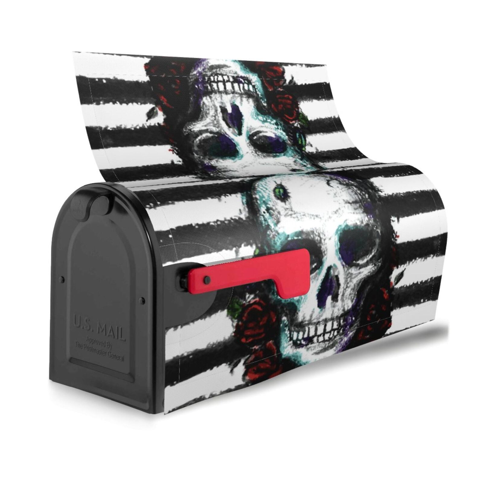 Bingfone Watercolor Skull Magnetic Mailbox Cover Standard Size for ...