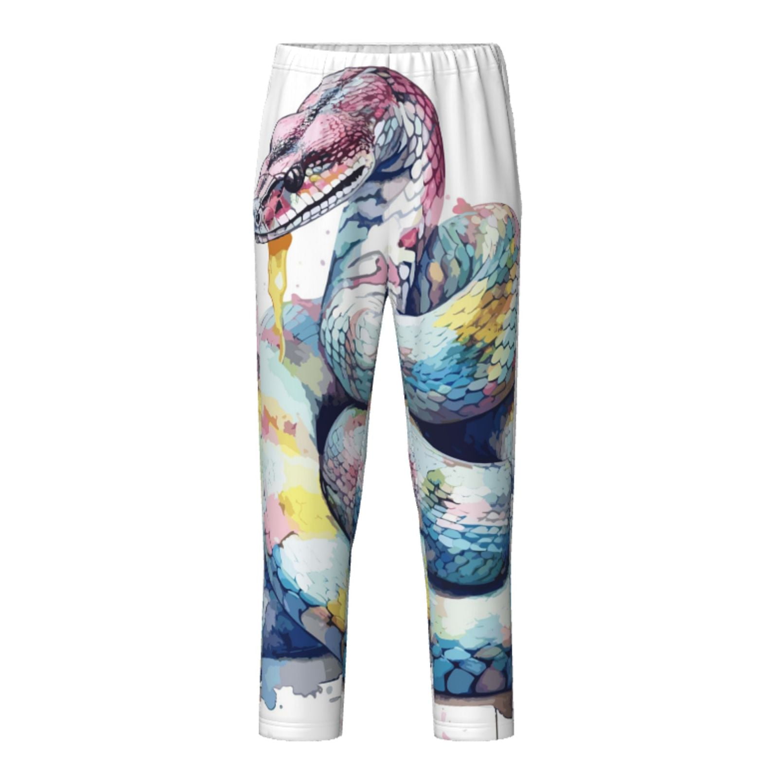 Bingfone Watercolor Snake Print Boys Girls Pajama Pants Lounge Pants ...