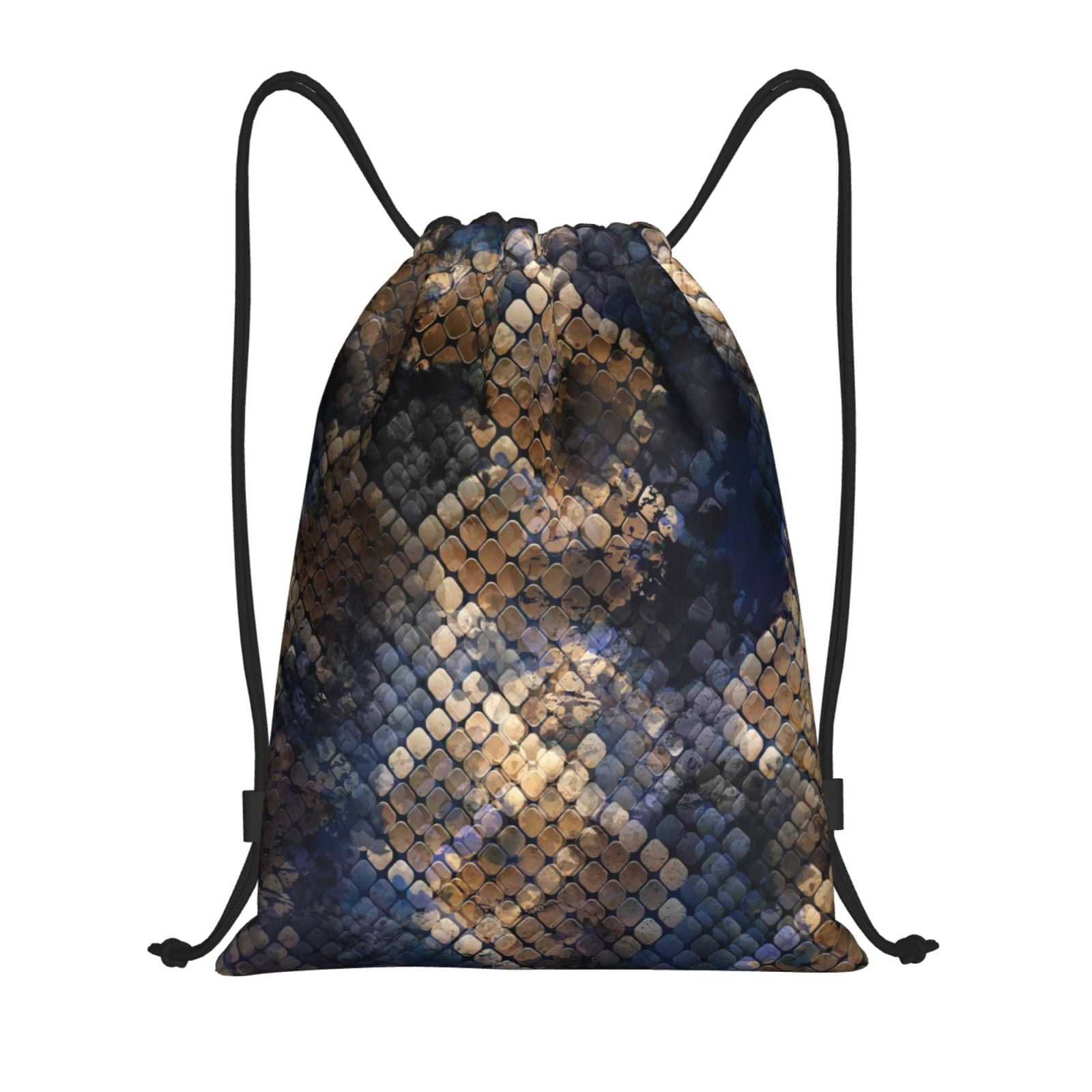 Bingfone Watercolor Snake Skin Drawstrings Backpacks Bags For Men Women ...