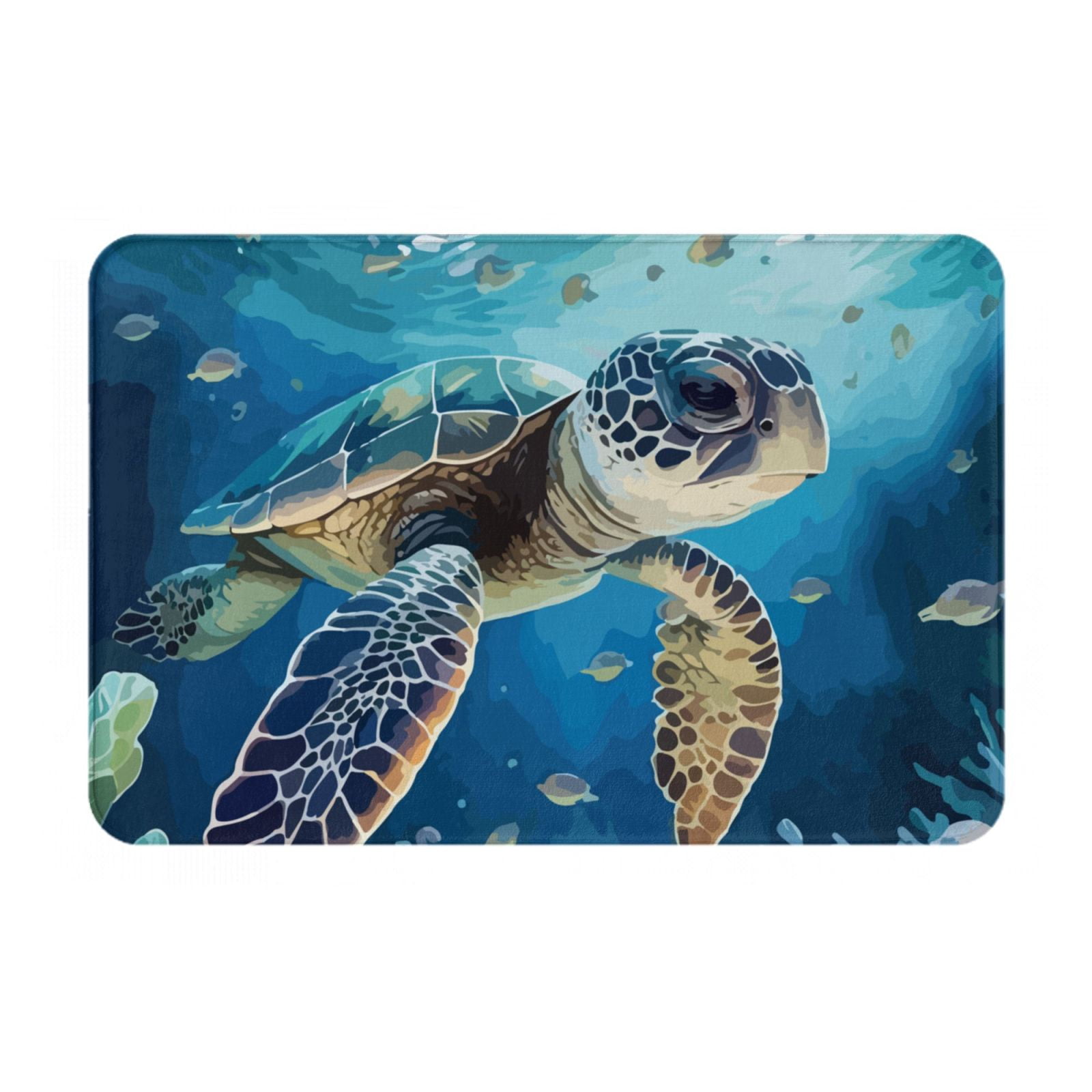 Bingfone Watercolor Turtle4 Door Mat 16"X24" Front Entrance Non-Slip ...