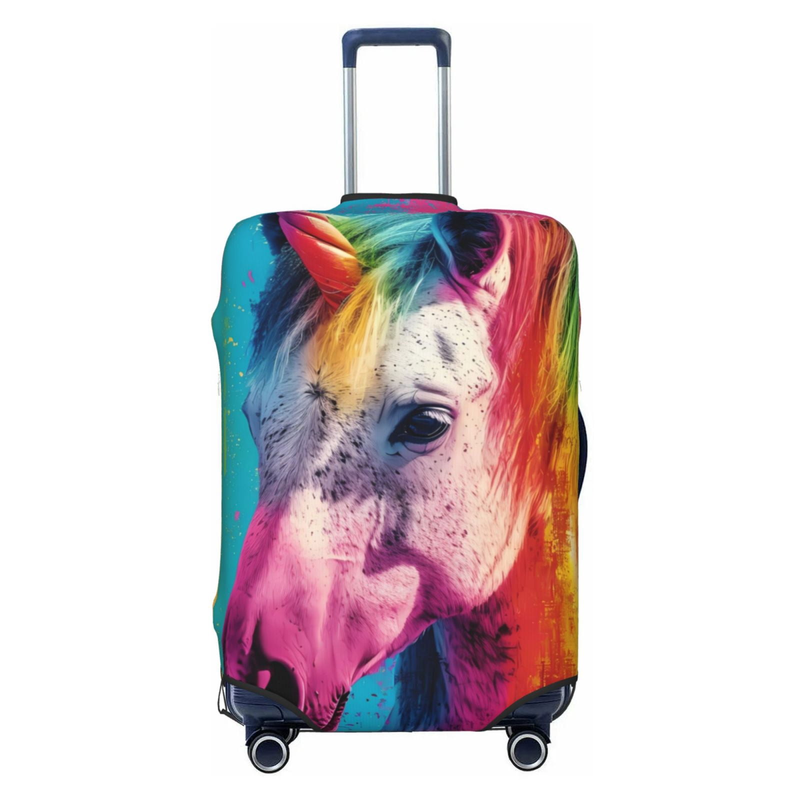 Bingfone Watercolor White Horse Luggage Cover Washable Suitcase Cover ...