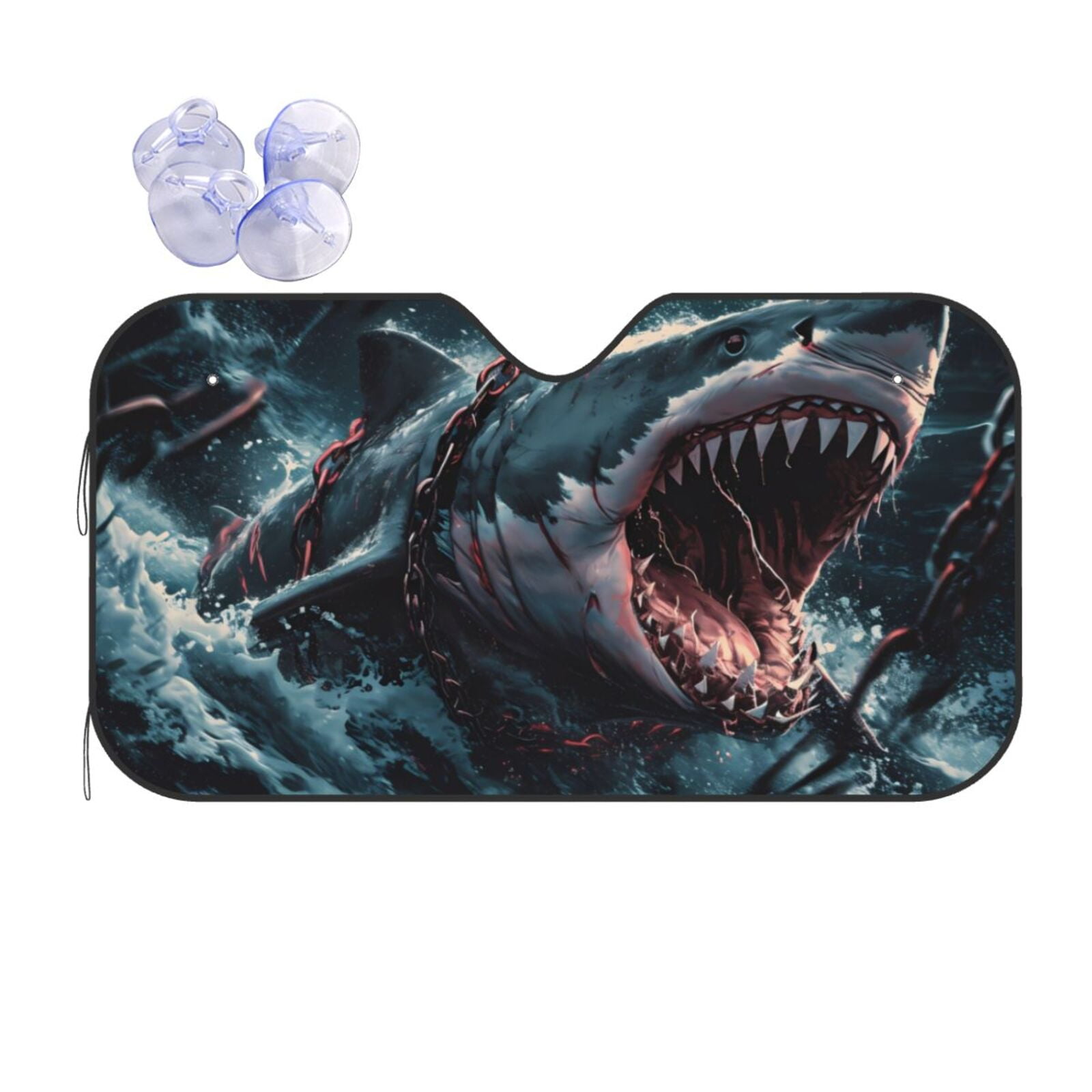 Bingfone Wave Chain Shark Car Windshield Sun Shade Protector Keep Your ...