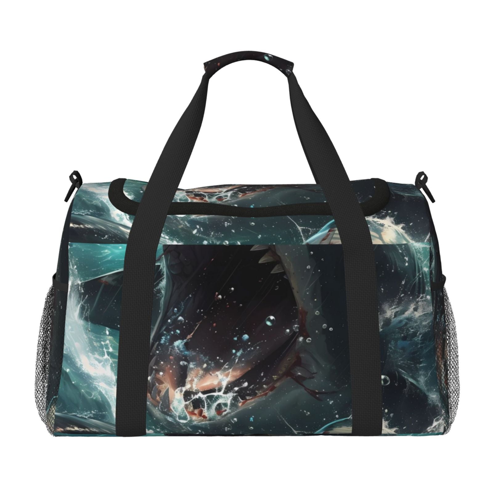 Bingfone Wave Ocean Animal Shark Print Travel Duffel Tote Bag ...
