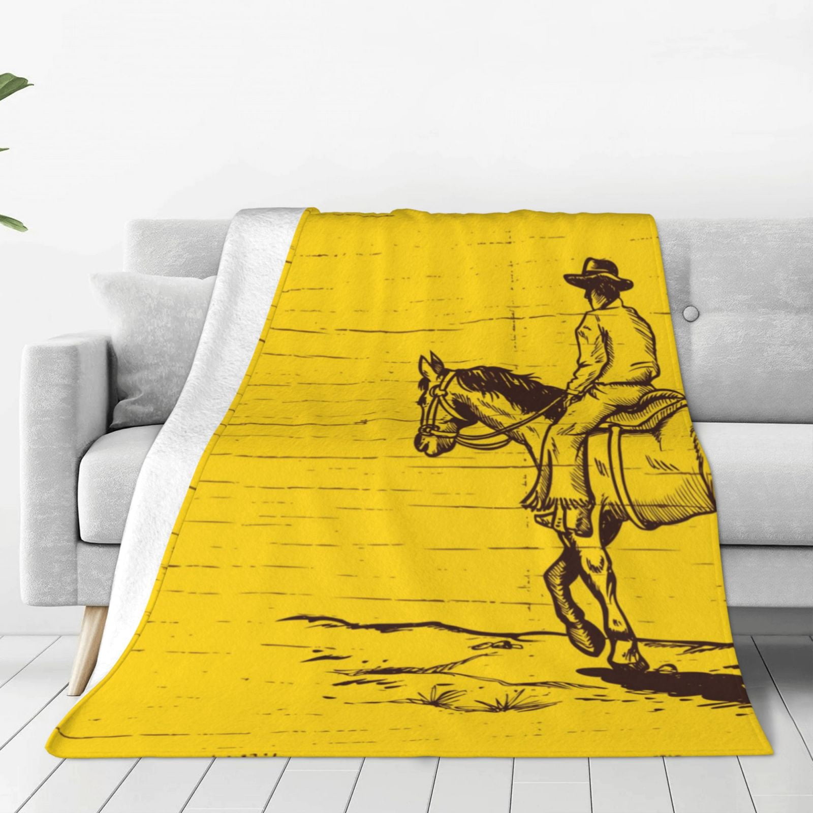 Bingfone Western Desert Cowboy 1 Print Flannel Fleece Blanket Throw ...