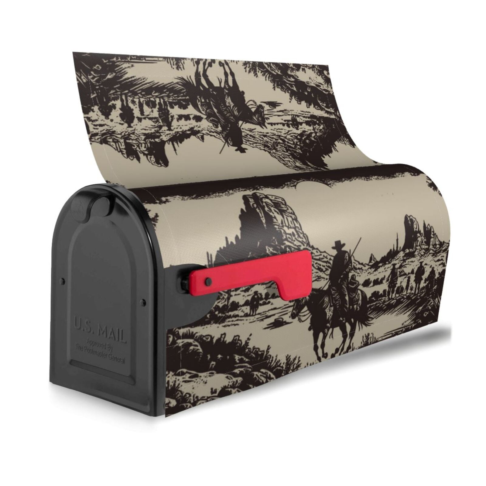Bingfone Western Desert Cowboy Magnetic Mailbox Cover Standard Size for ...