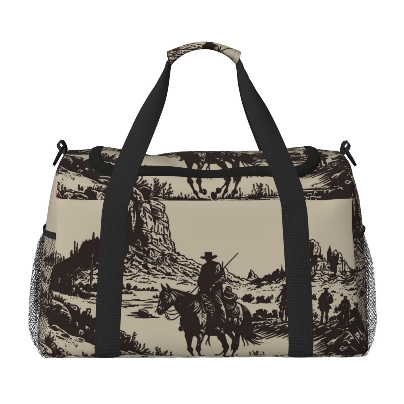 Bingfone Western Desert Cowboy Print Travel Duffel Tote Bag,Waterproof ...