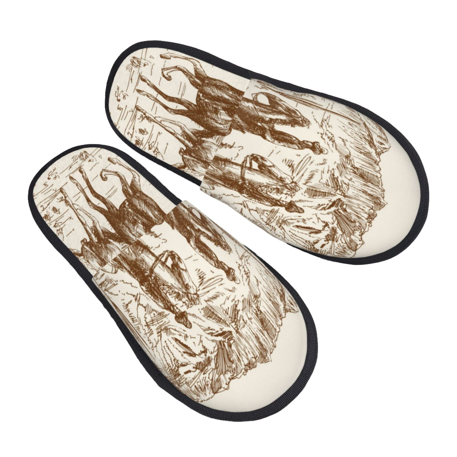 Bingfone Western Desert Cowboys1 House Slippers For Women Men With Soft ...