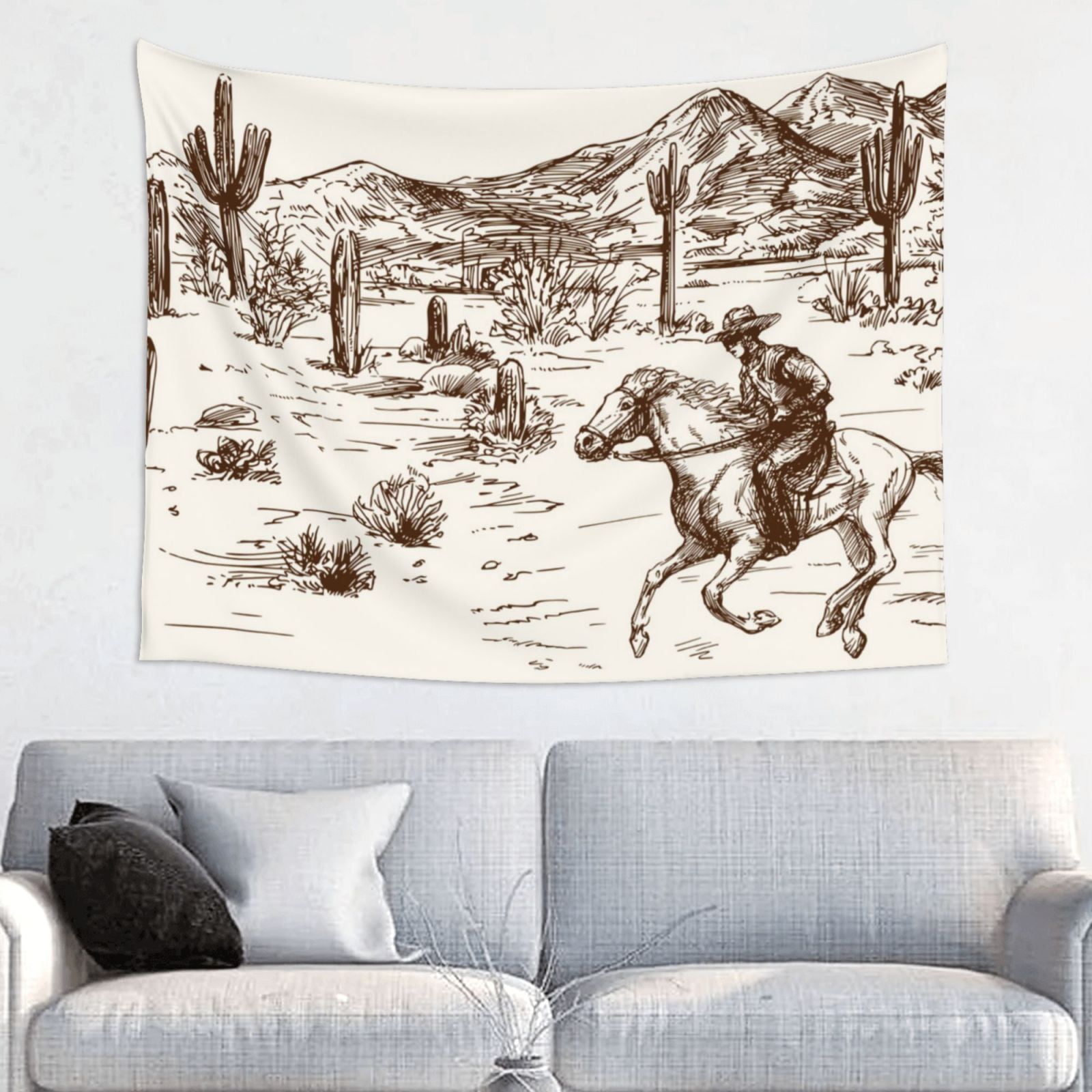 Bingfone Western Desert Cowboys3 Tapestry Wall Hanging Decor For Living ...