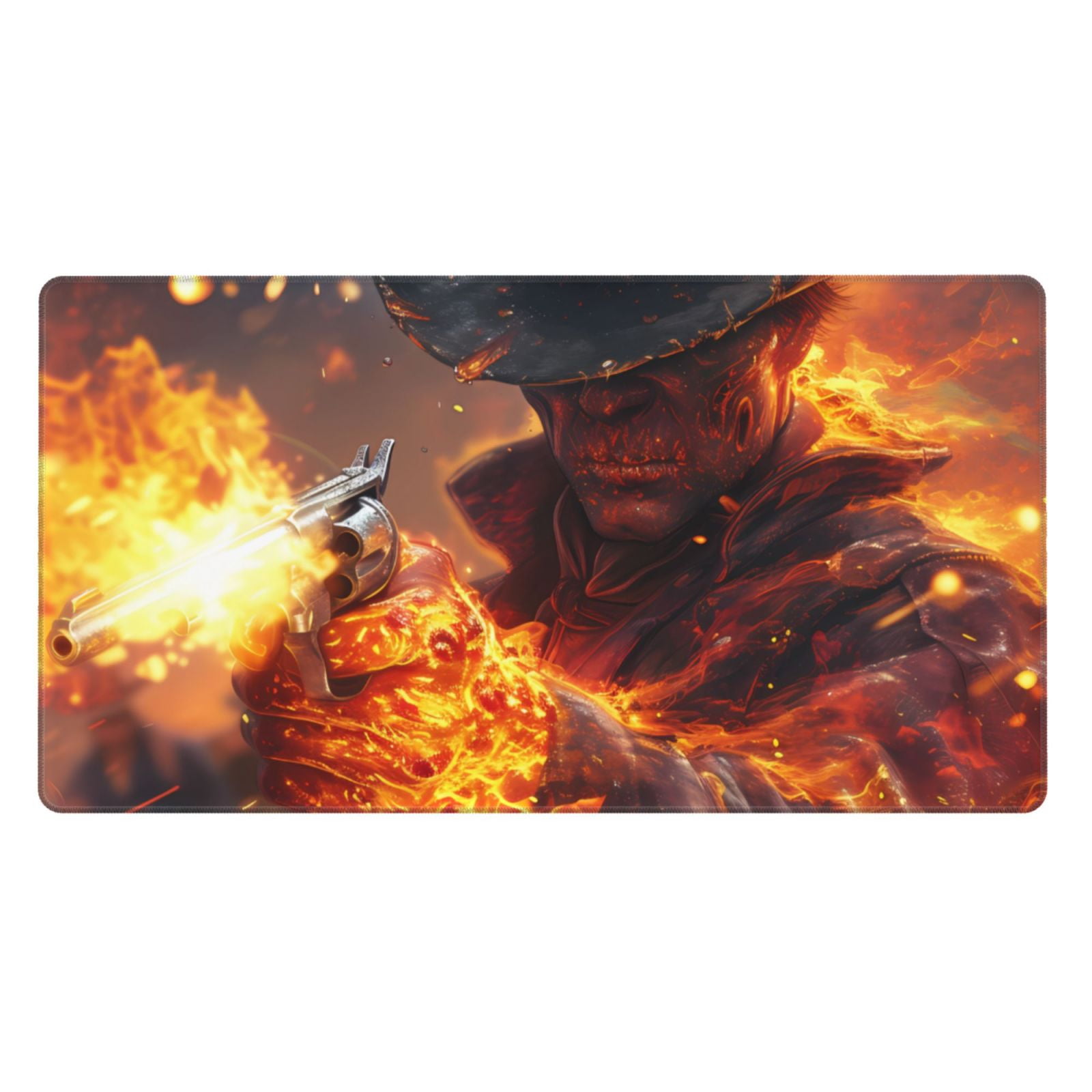 Bingfone Western Fire Cowboy Large Gaming Mouse Pad,Extended Desk ...