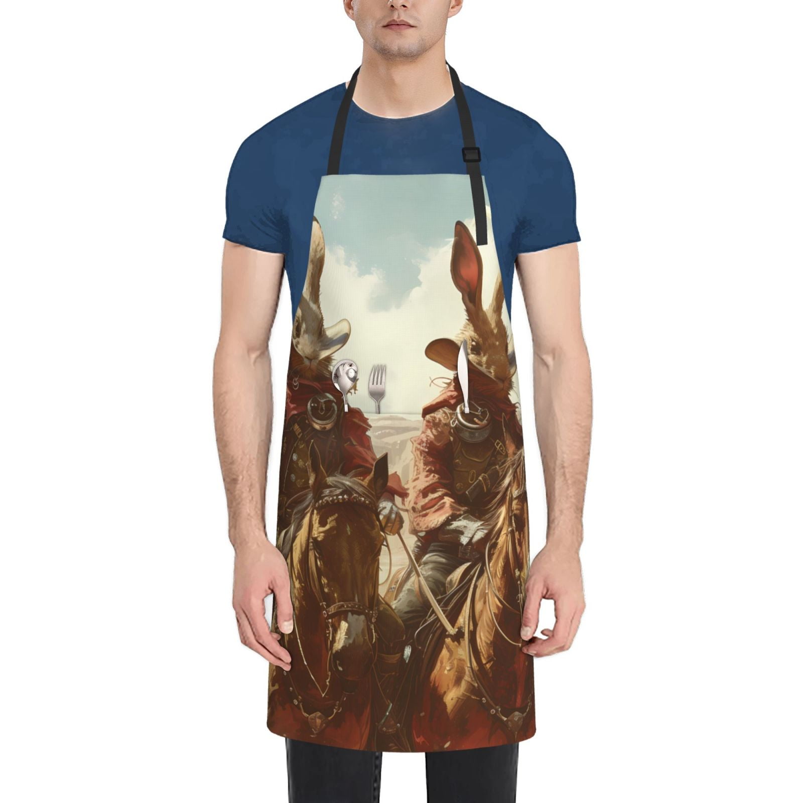 Bingfone Western Rabbit Cowboy Apron Gifts For Men, Women Professional ...