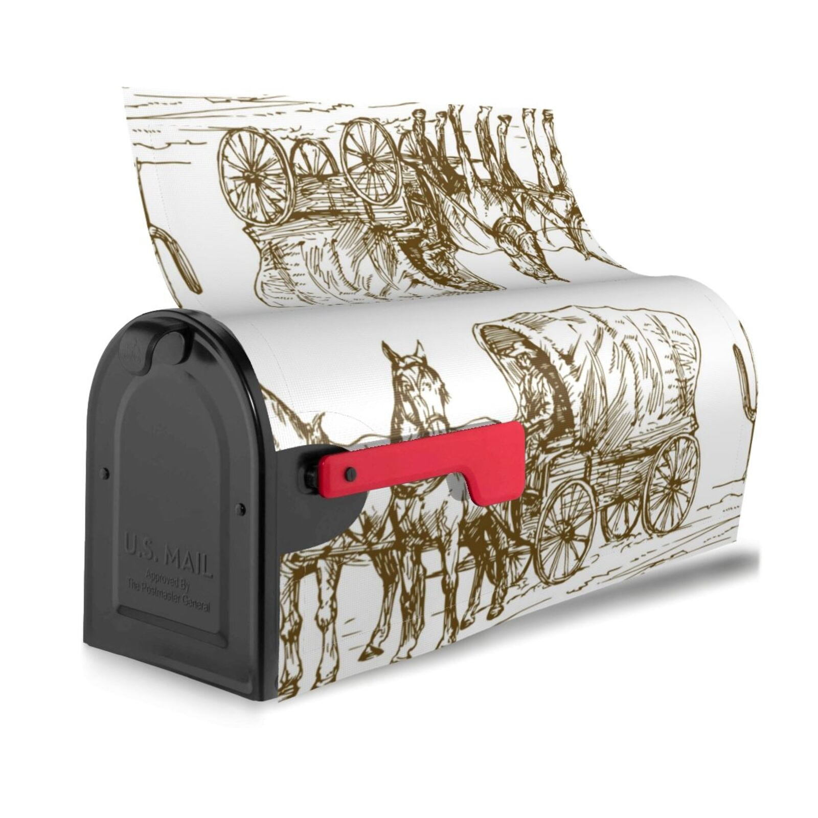 Bingfone Western Scenery With Old Wagon Magnetic Mailbox Cover Standard ...