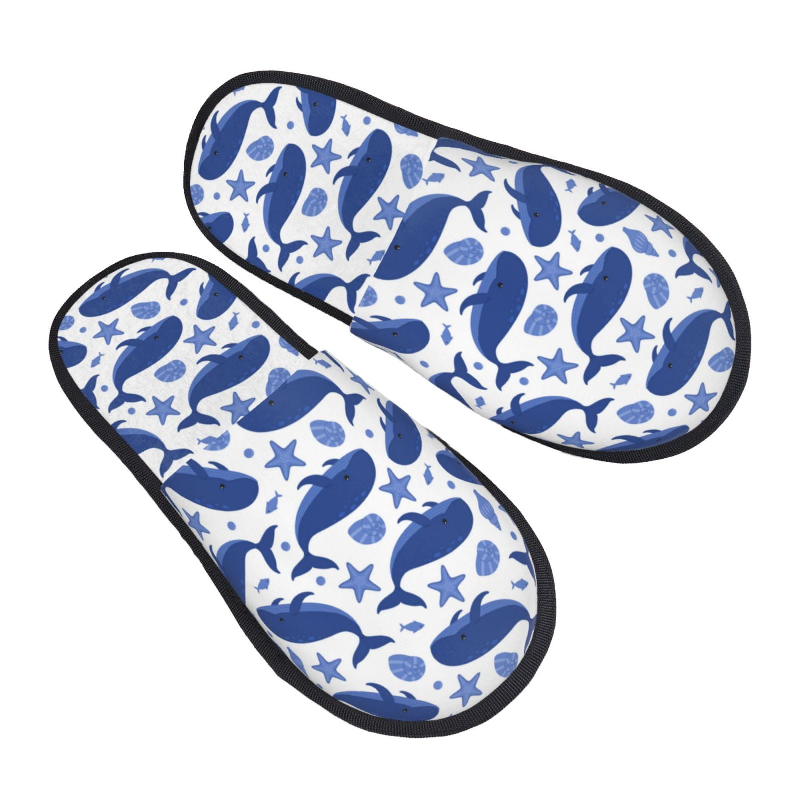 Bingfone Whale House Slippers for Women Men with Soft Rubber Sole Slip ...