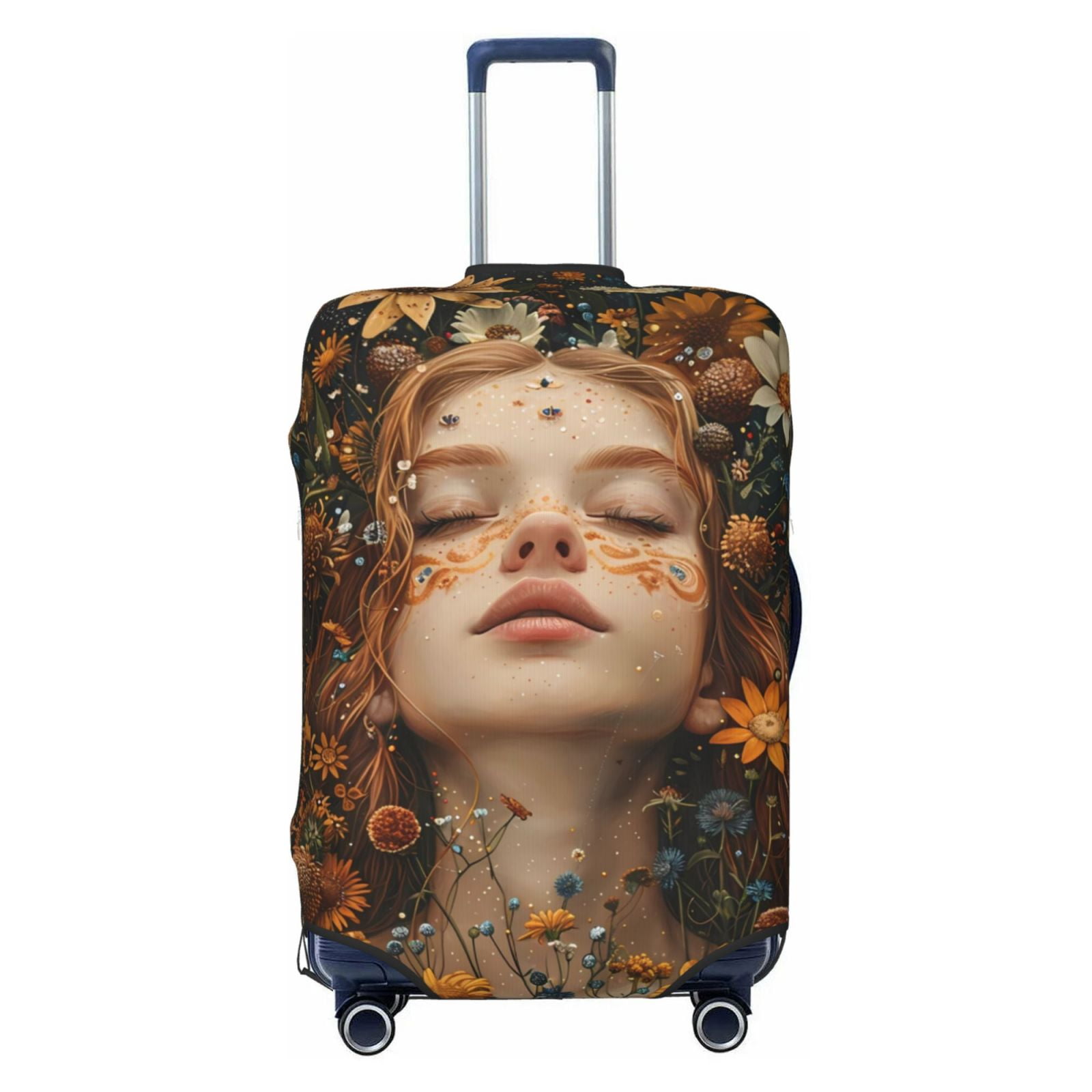 Bingfone Whimsical Flower Crown Maiden Luggage Cover Washable Suitcase ...