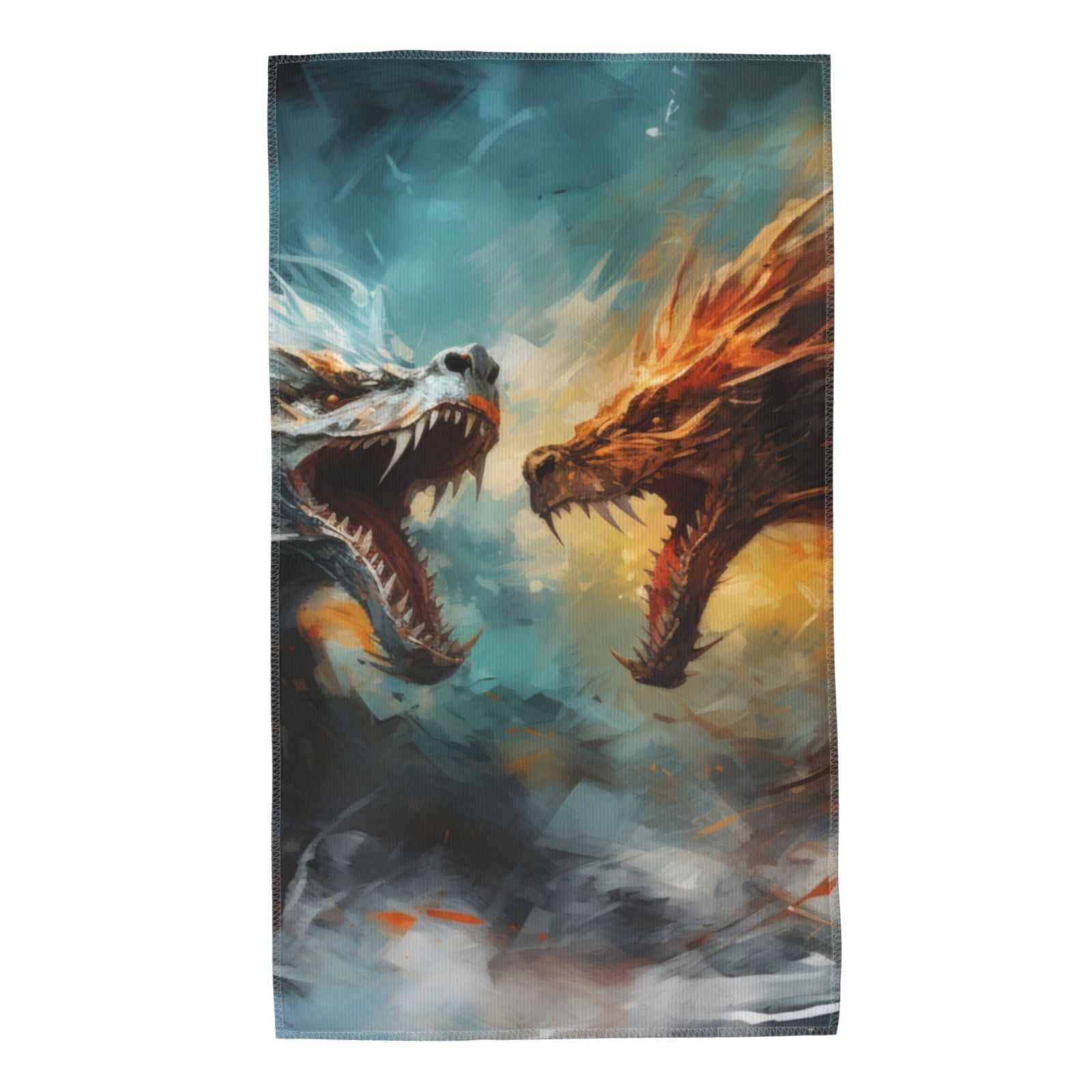 Bingfone White And Red Sketch Dragon Ultra Absorbent & Soft Hand Towels ...