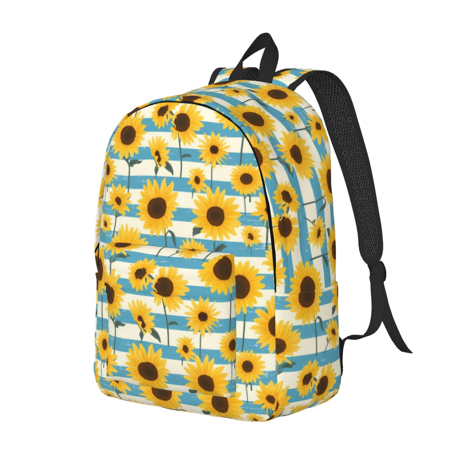 Bingfone White Blue Striped Sunflower Print Canvas College Laptop ...