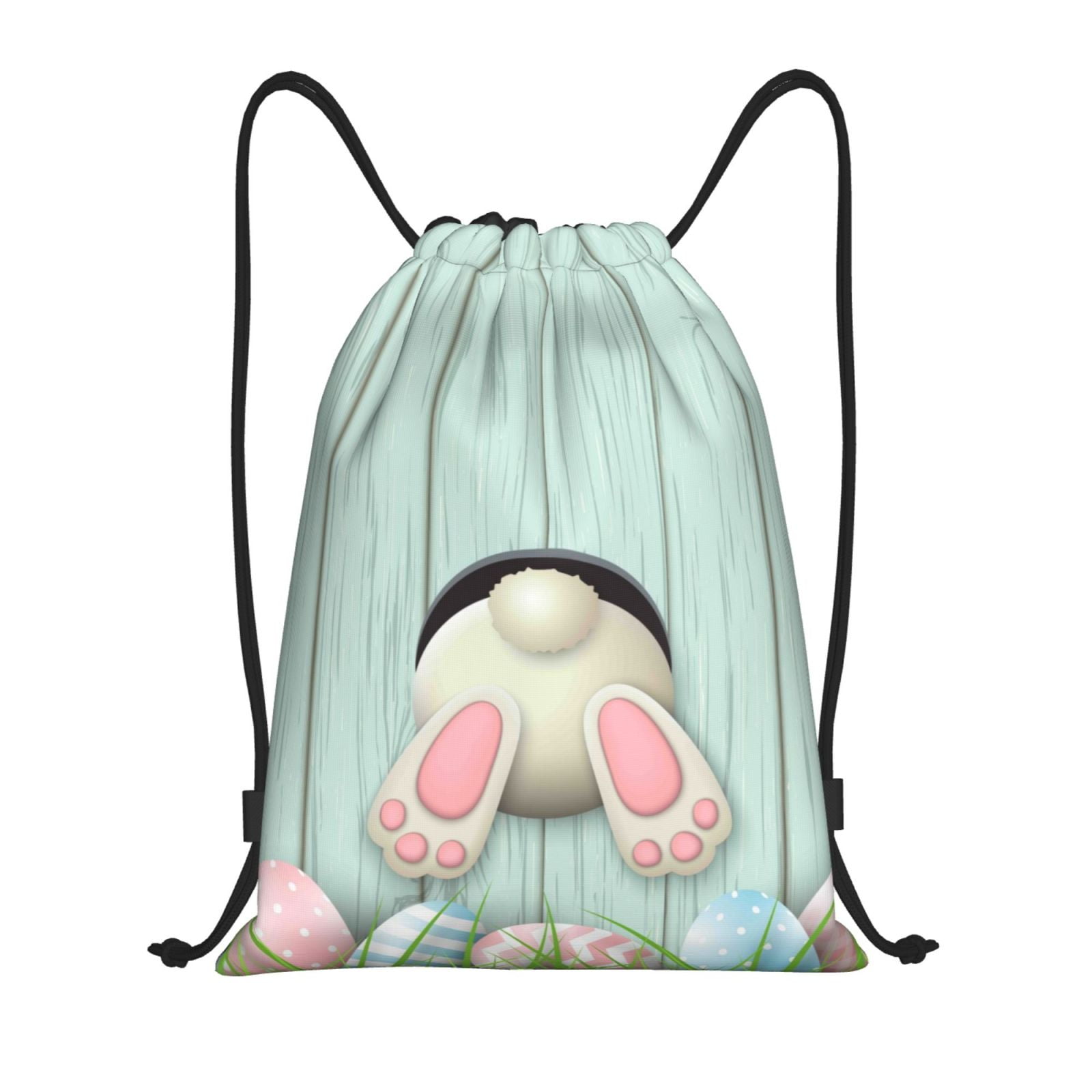 Bingfone White Bunny Bottom And Easter Eggs Drawstrings Backpacks Bags ...
