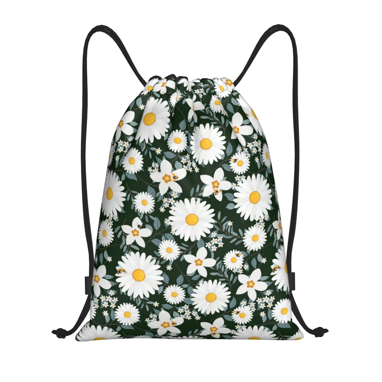 Bingfone White Daisies And Bee Drawstrings Backpacks Bags For Men Women ...
