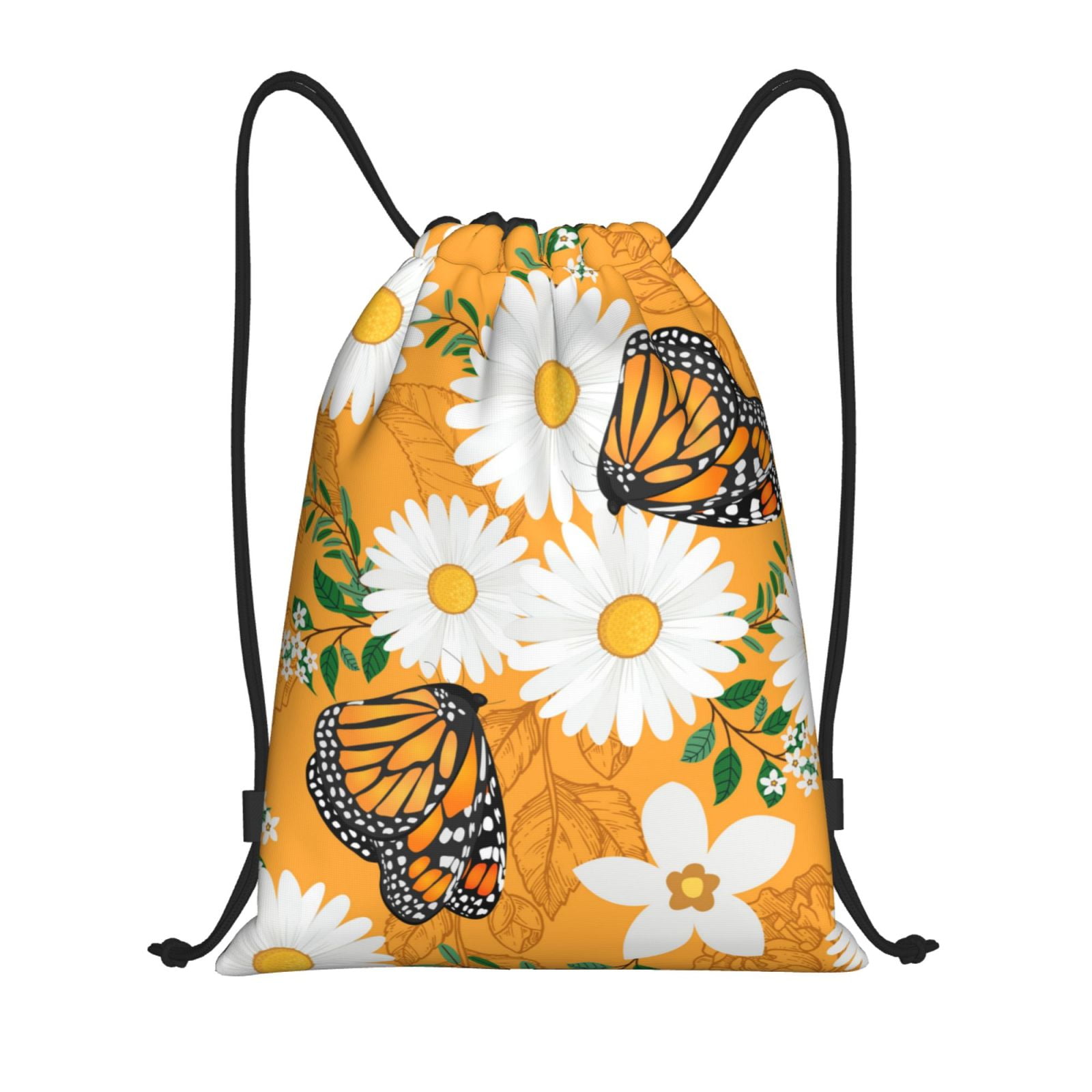 Bingfone White Floral And Butterflies Drawstrings Backpacks Bags For ...
