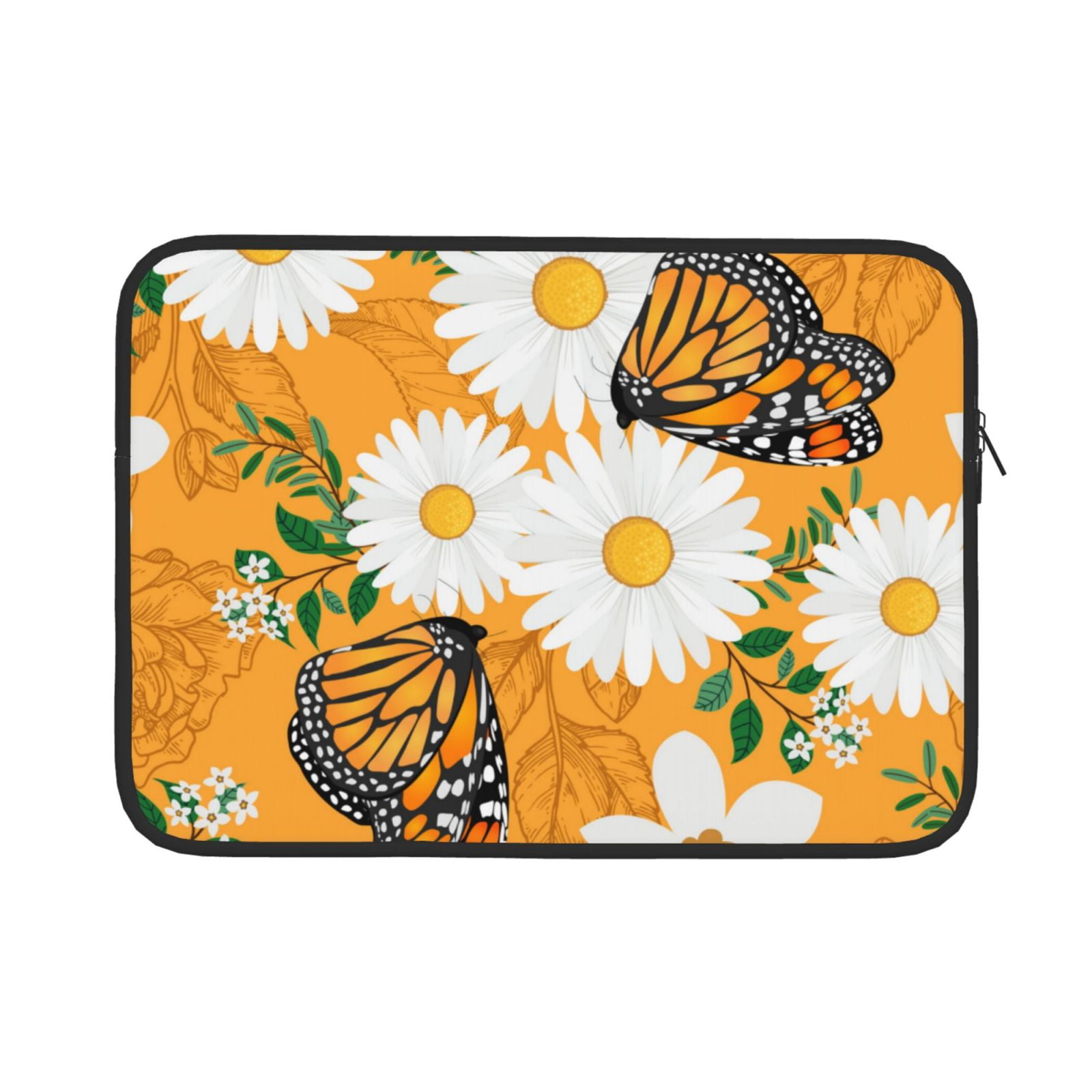 Bingfone White Floral And Butterflies Laptop Sleeve Case 13 Inch, 360 ...