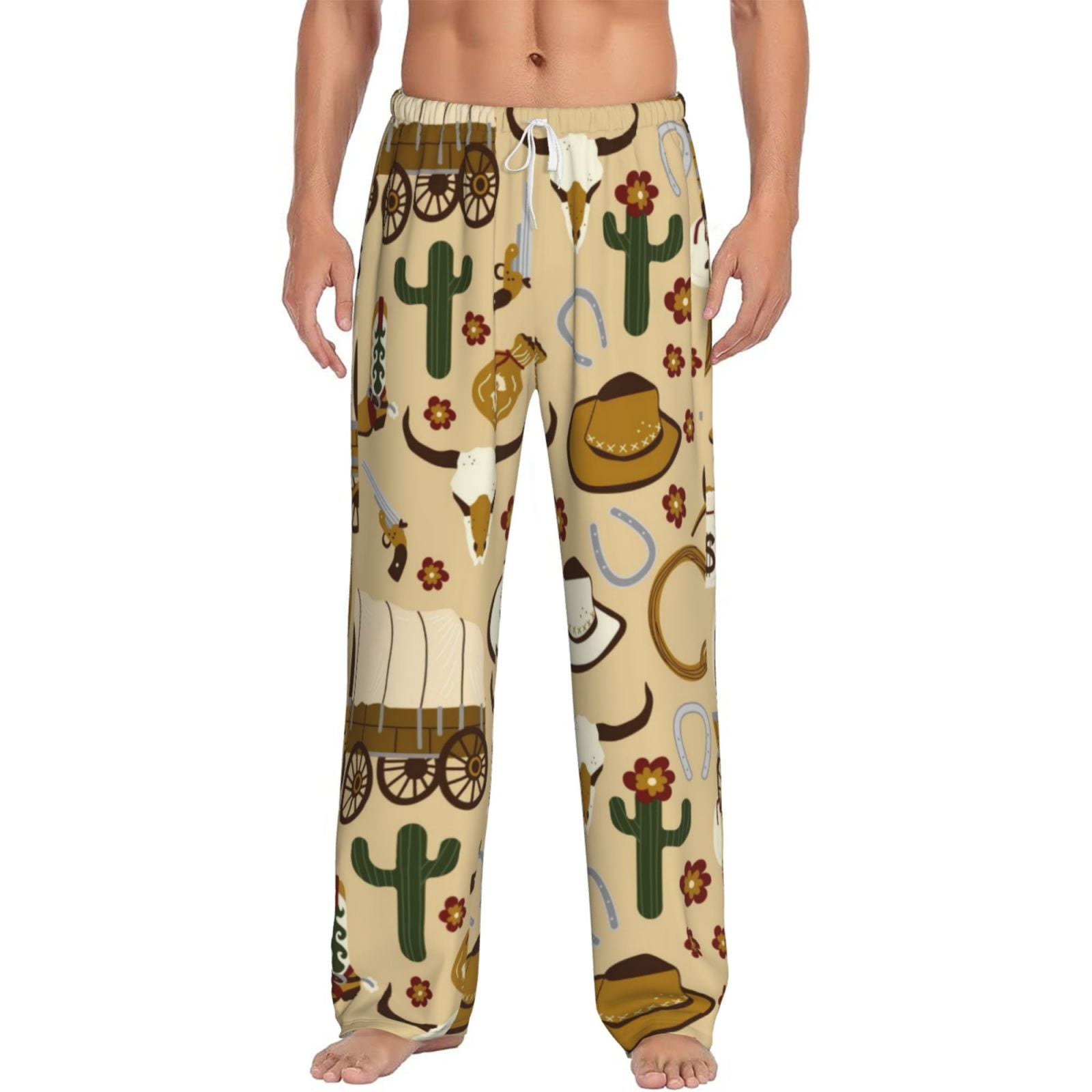 Bingfone Wild West Cowboy Mens All Over Print Sleep Pajama Pants-X ...