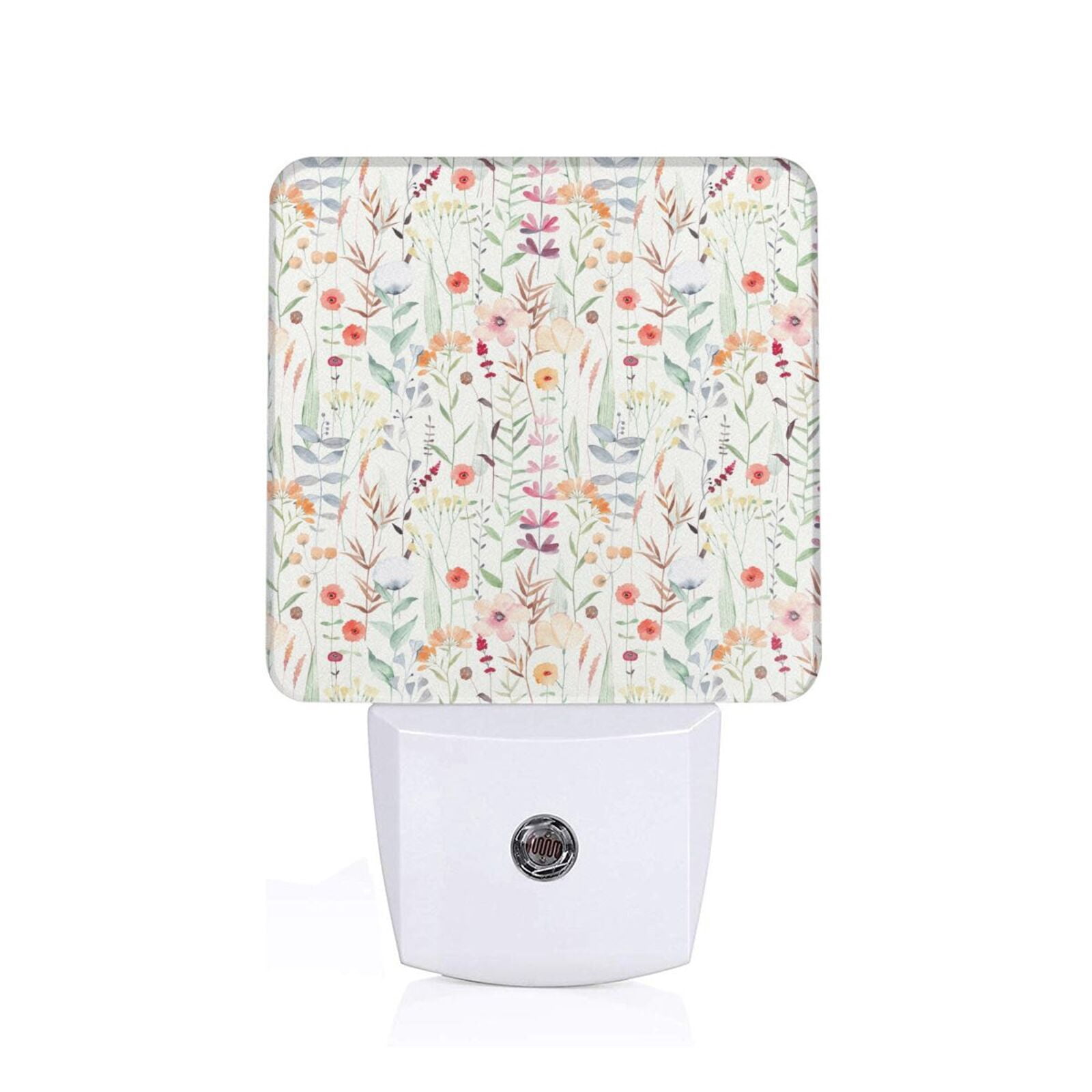 Bingfone Wildflower Watercolor 4 Print Night Lights Plug into Wall,Dusk ...