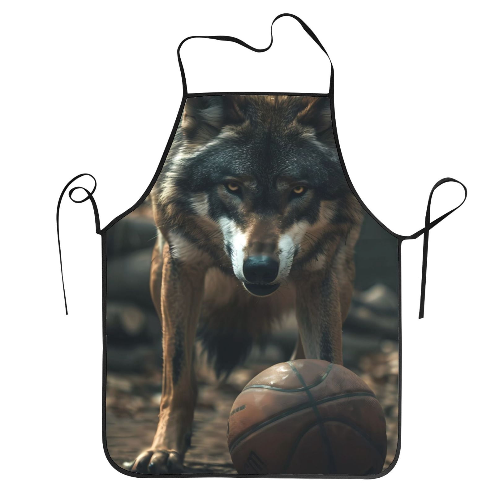 Bingfone Wolf With Basketball for Tie-up Apron, Unisex Waterproof and ...