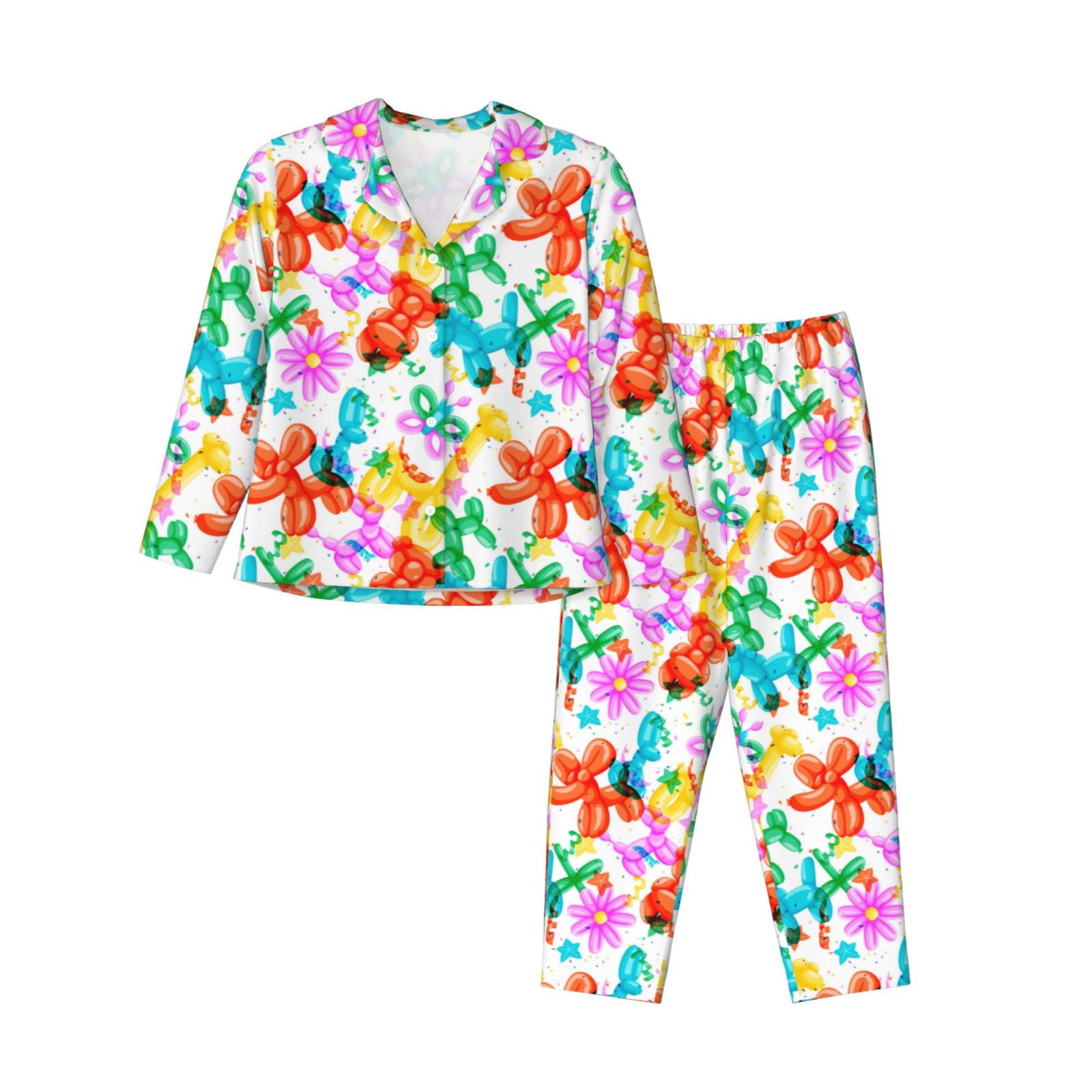 Bingfone Womens Pajama Sets Colorful Air Balloons Print,Long Sleeve ...
