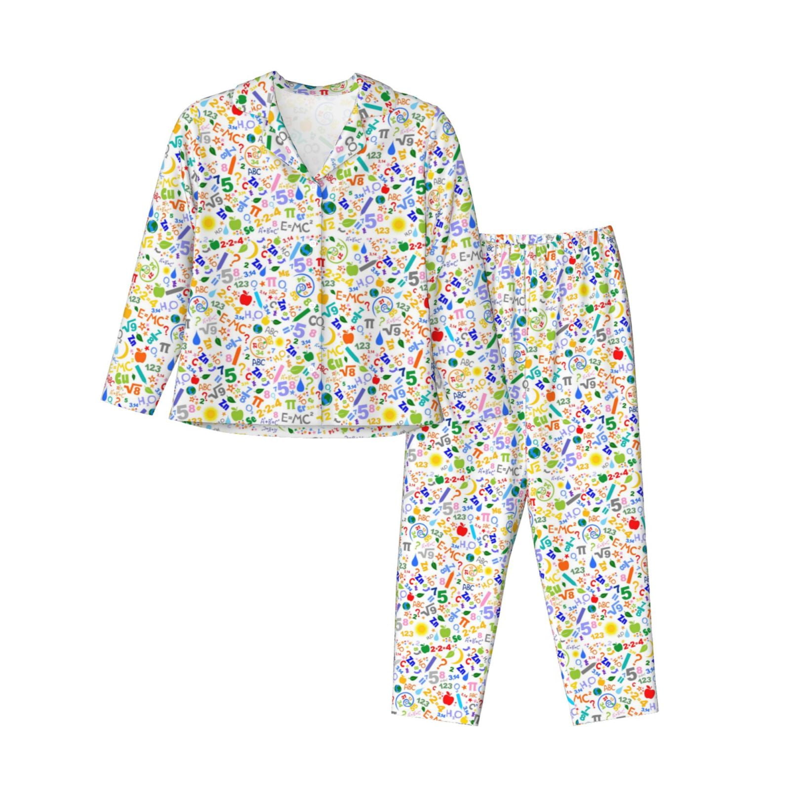 Bingfone Womens Pajama Sets Education And Science Print,Long Sleeve ...