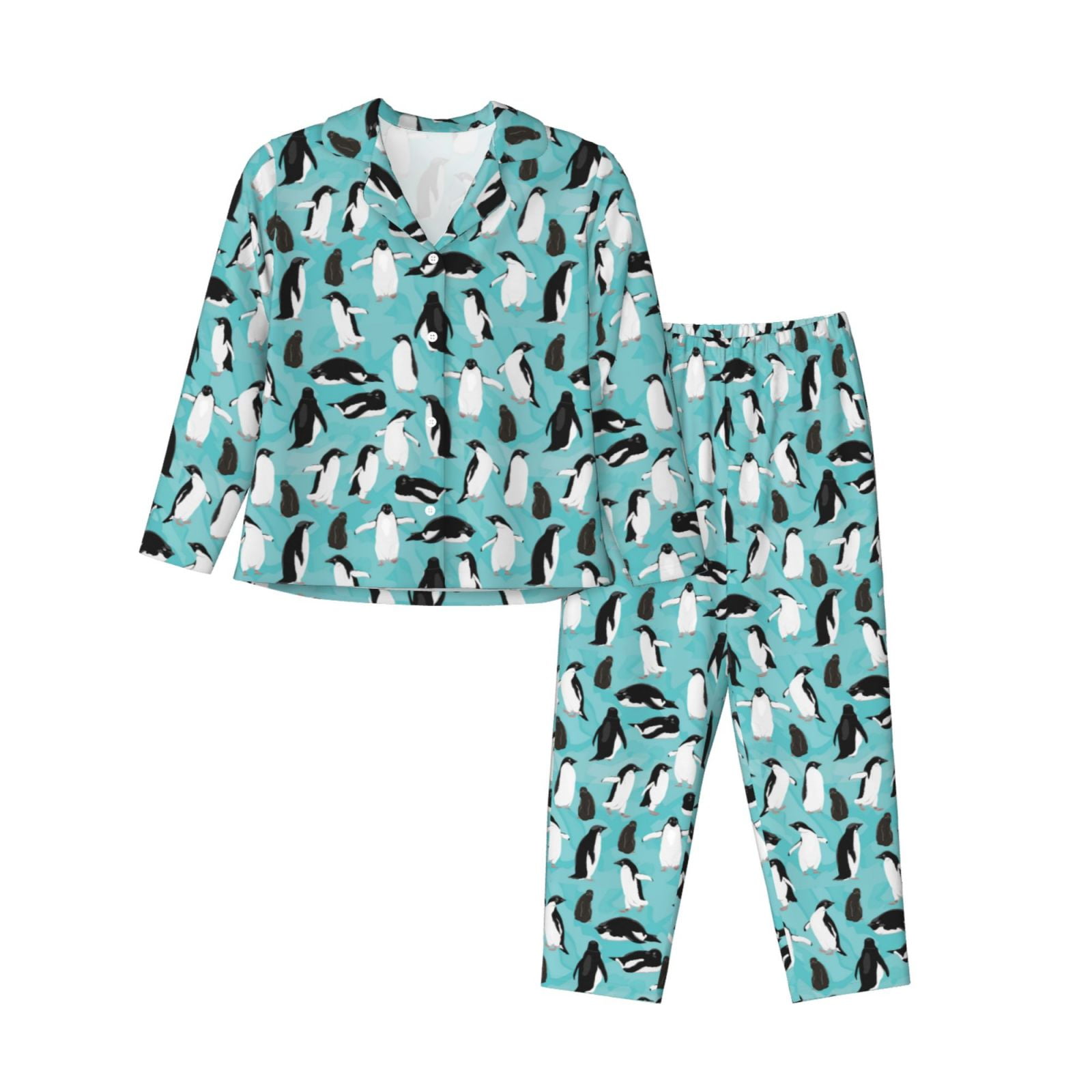 Bingfone Womens Pajama Sets Penguins Print,Long Sleeve Loungewear ...