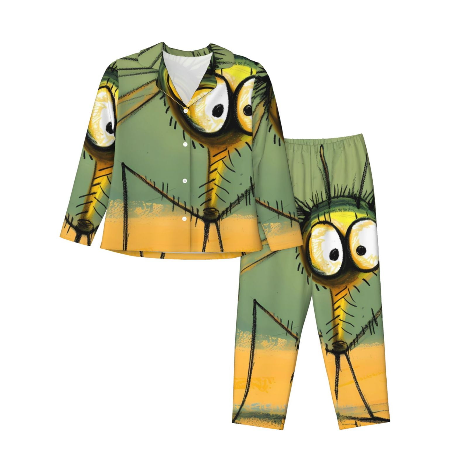 Bingfone Womens Pajama Sets Quirky Cartoon 123 Print,Long Sleeve ...