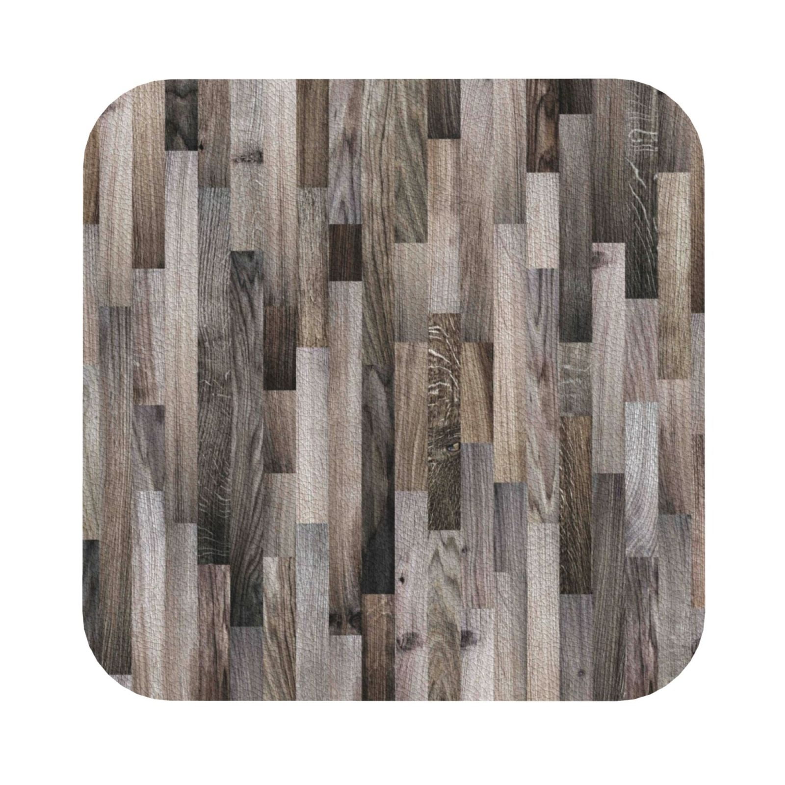 Bingfone Wooden Texture Personalized Coaster Set 4 For Drinks Coffee ...