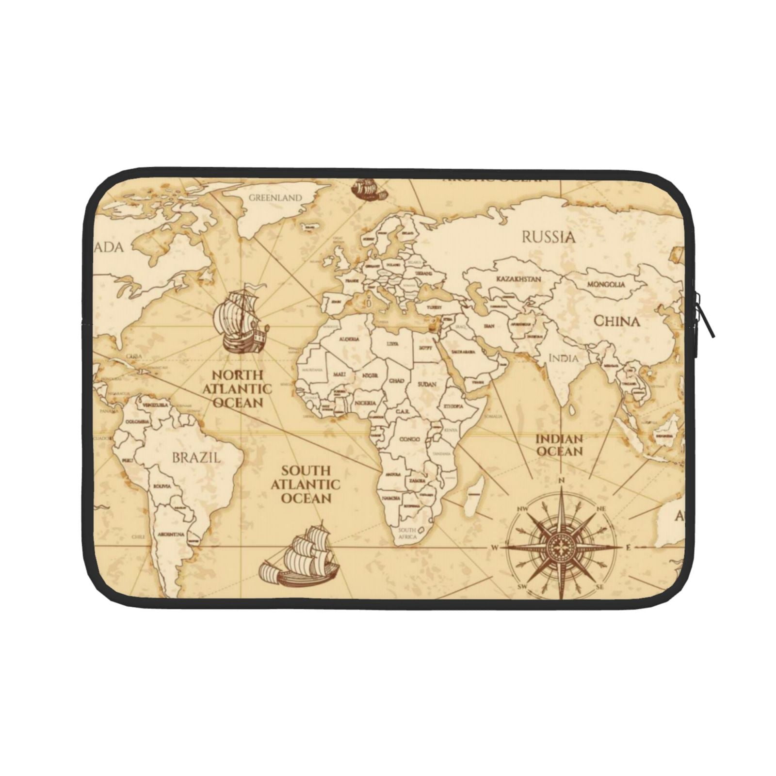 Bingfone World Map Laptop Sleeve Case 15 Inch, 360° Protective Computer ...