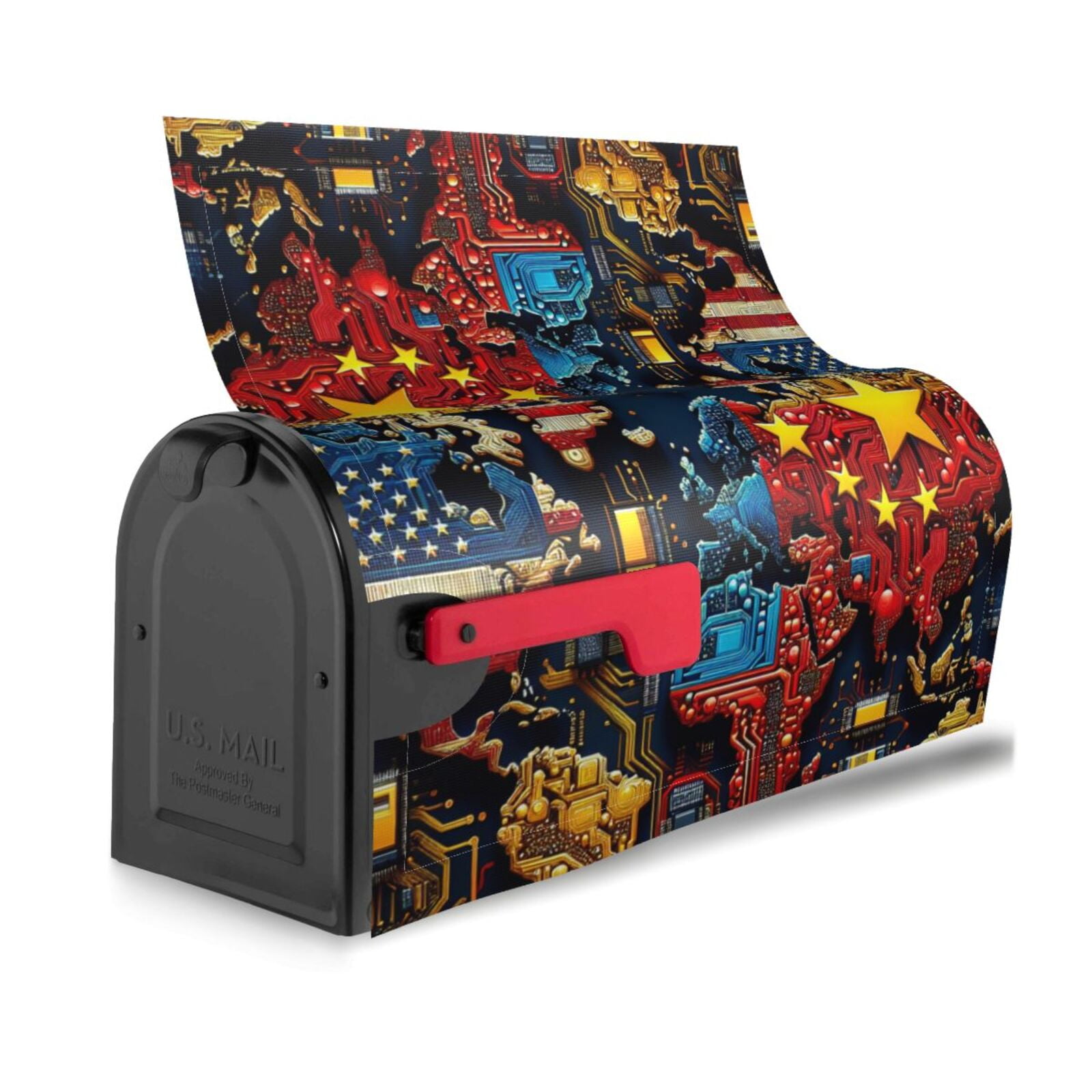 Bingfone World Map Of Digital Circuits Magnetic Mailbox Cover Standard ...