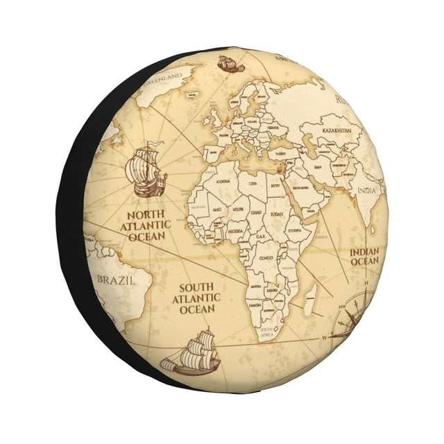 Bingfone World Map Spare Tire Cover Weatherproof Universal Wheel ...