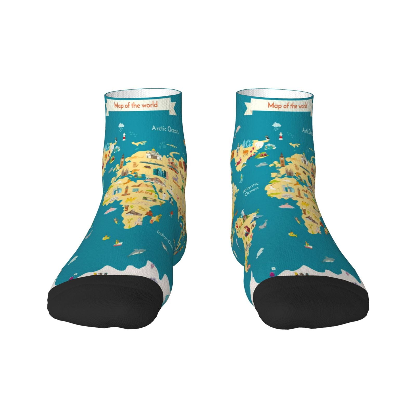 Bingfone World Map With Landmarks Design Patterned Men'S Women'S Casual ...