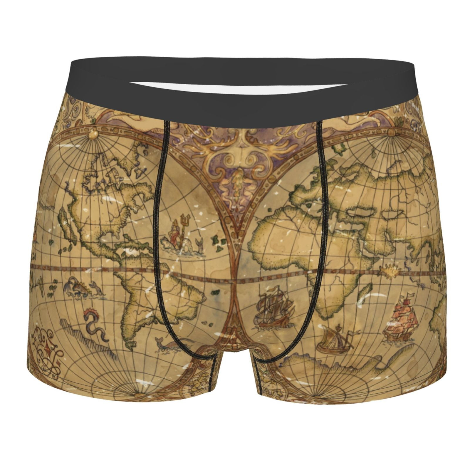 Bingfone World Map1 Men'S Underwear - Casual Stretch Boxer Briefs-X ...