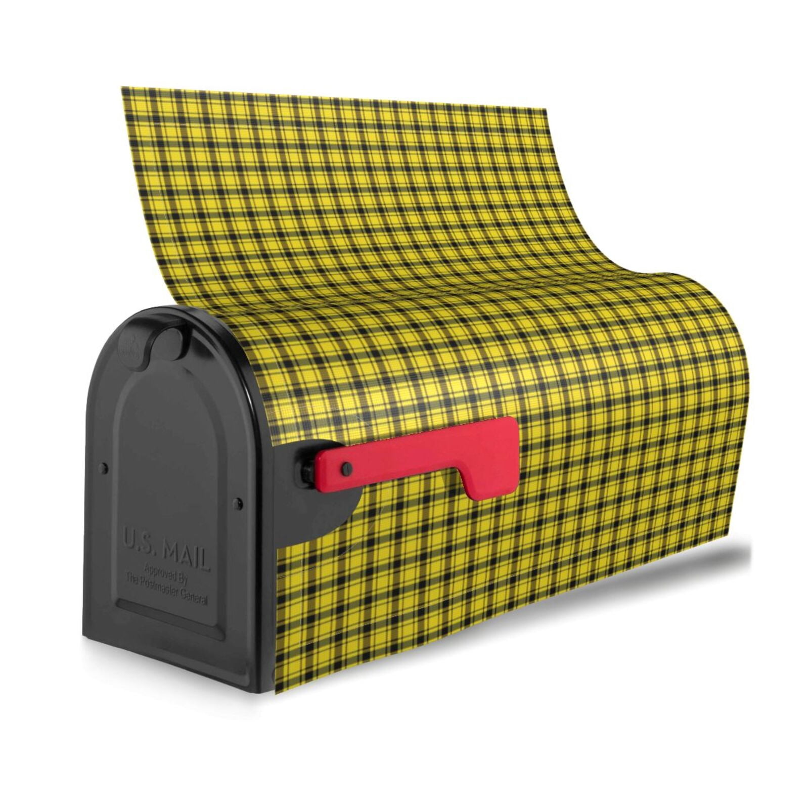 Bingfone Yellow Checkered Plaid Magnetic Mailbox Cover Standard Size ...