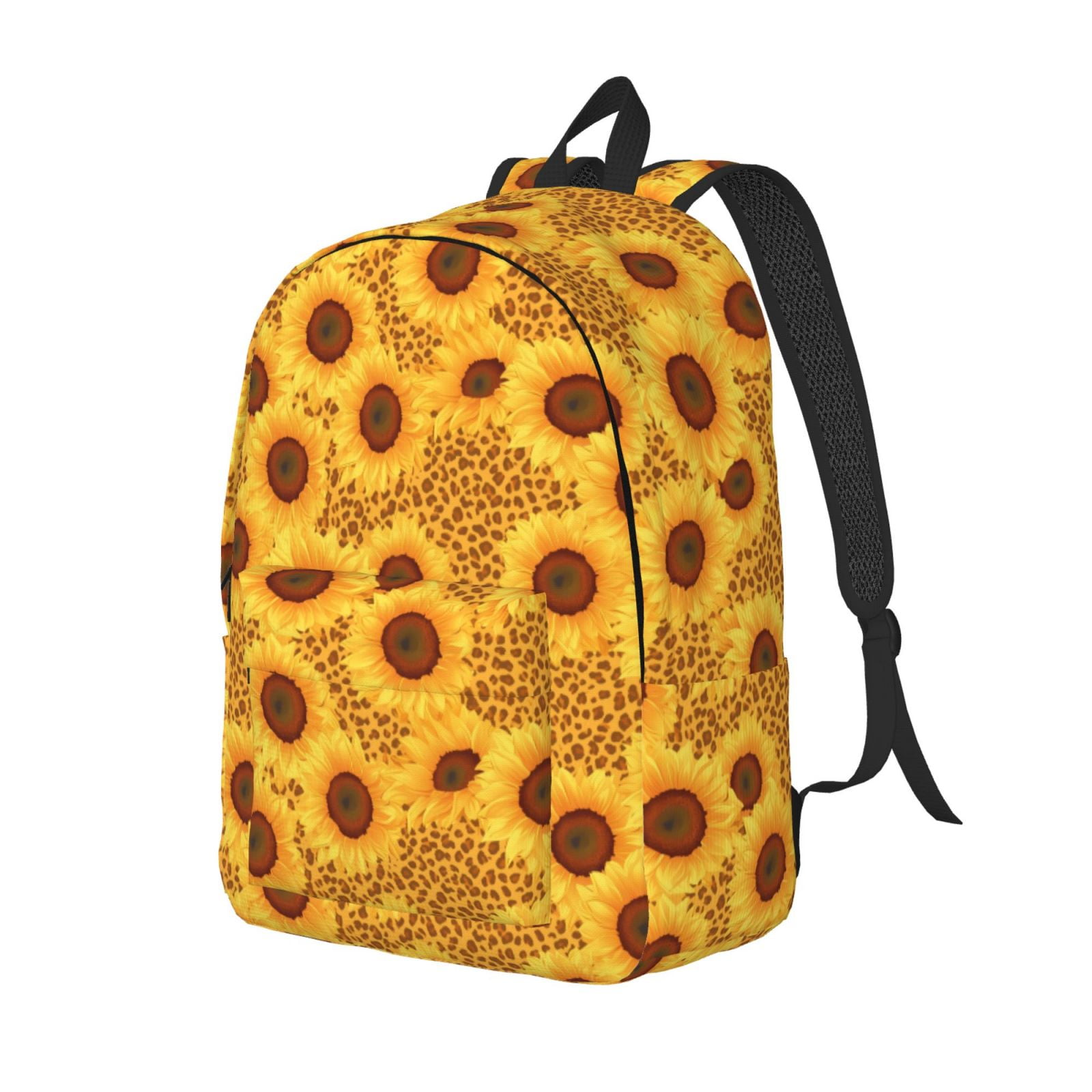 Bingfone Yellow Leopard Print Sunflower Print Canvas College Laptop ...