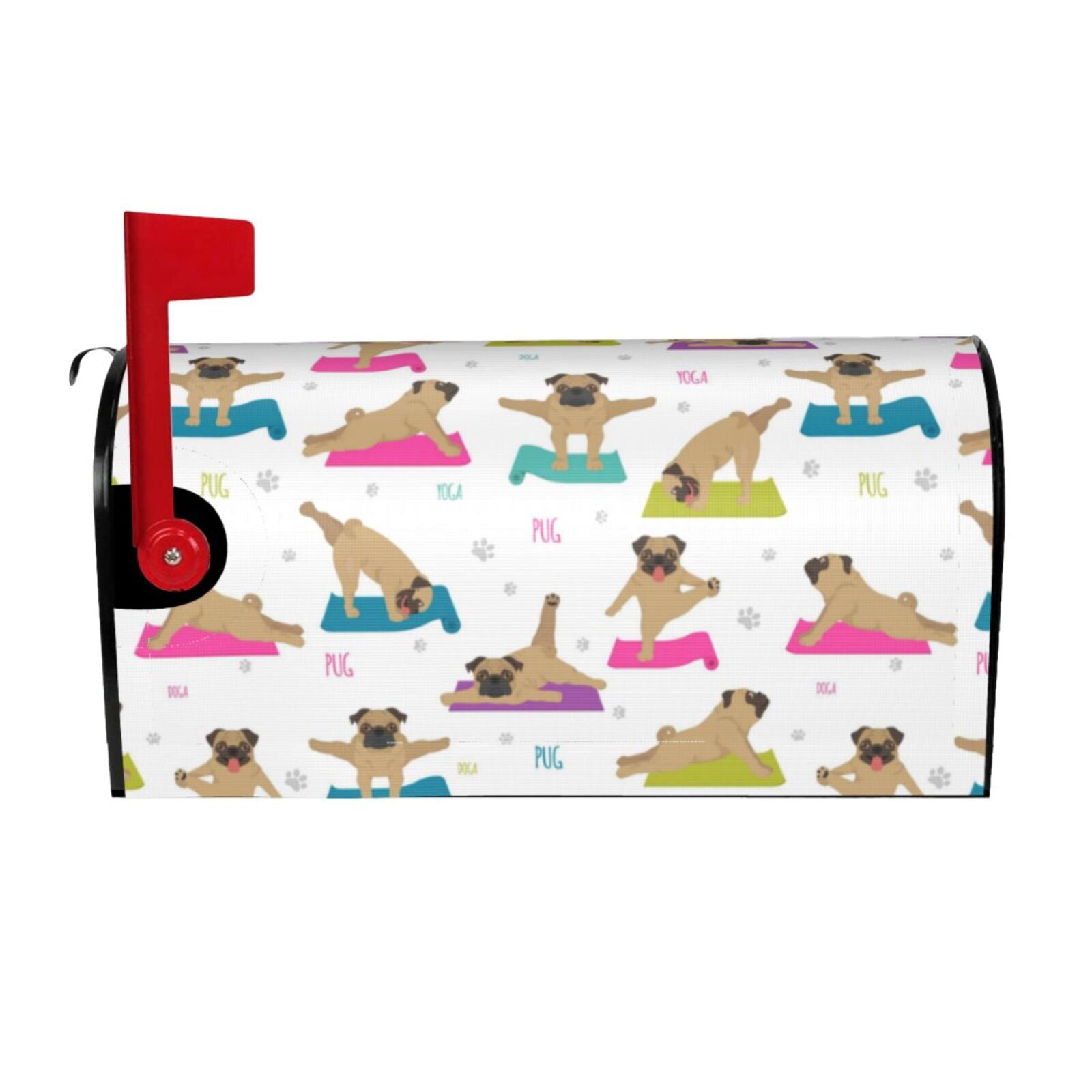 Bingfone Yoga Dogs Poses Magnetic Mailbox Cover Standard Size For ...